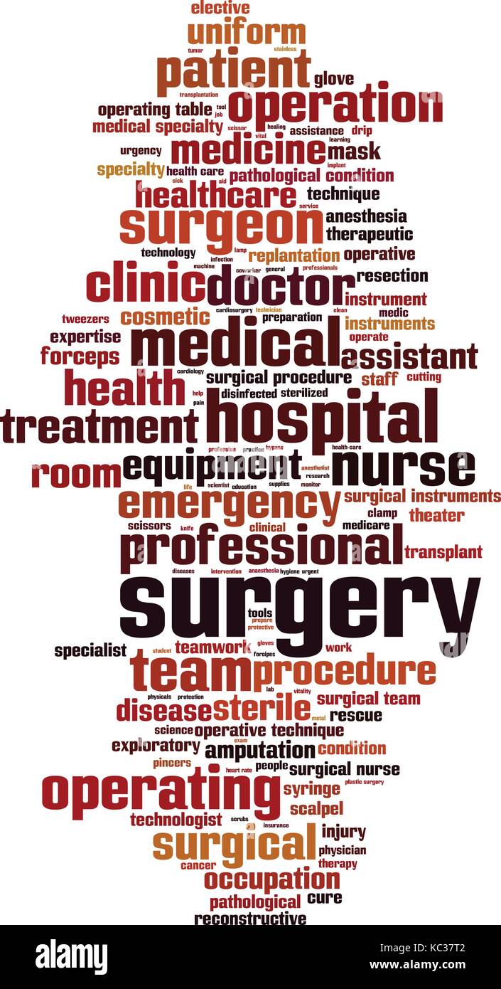 Surgery word cloud concept. Vector illustration Stock Vector Image ...