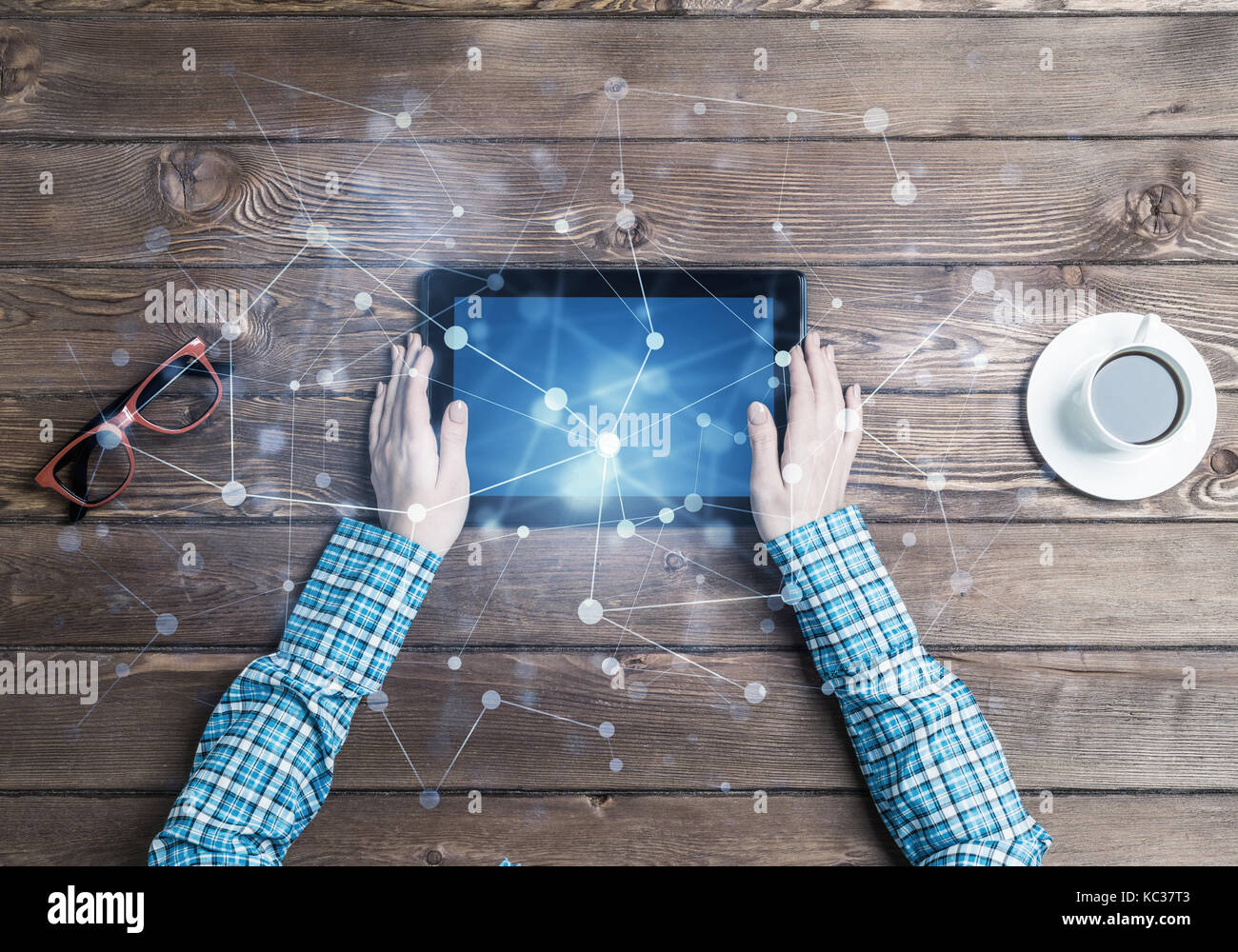 Concept of social communication and networking with social connection ...