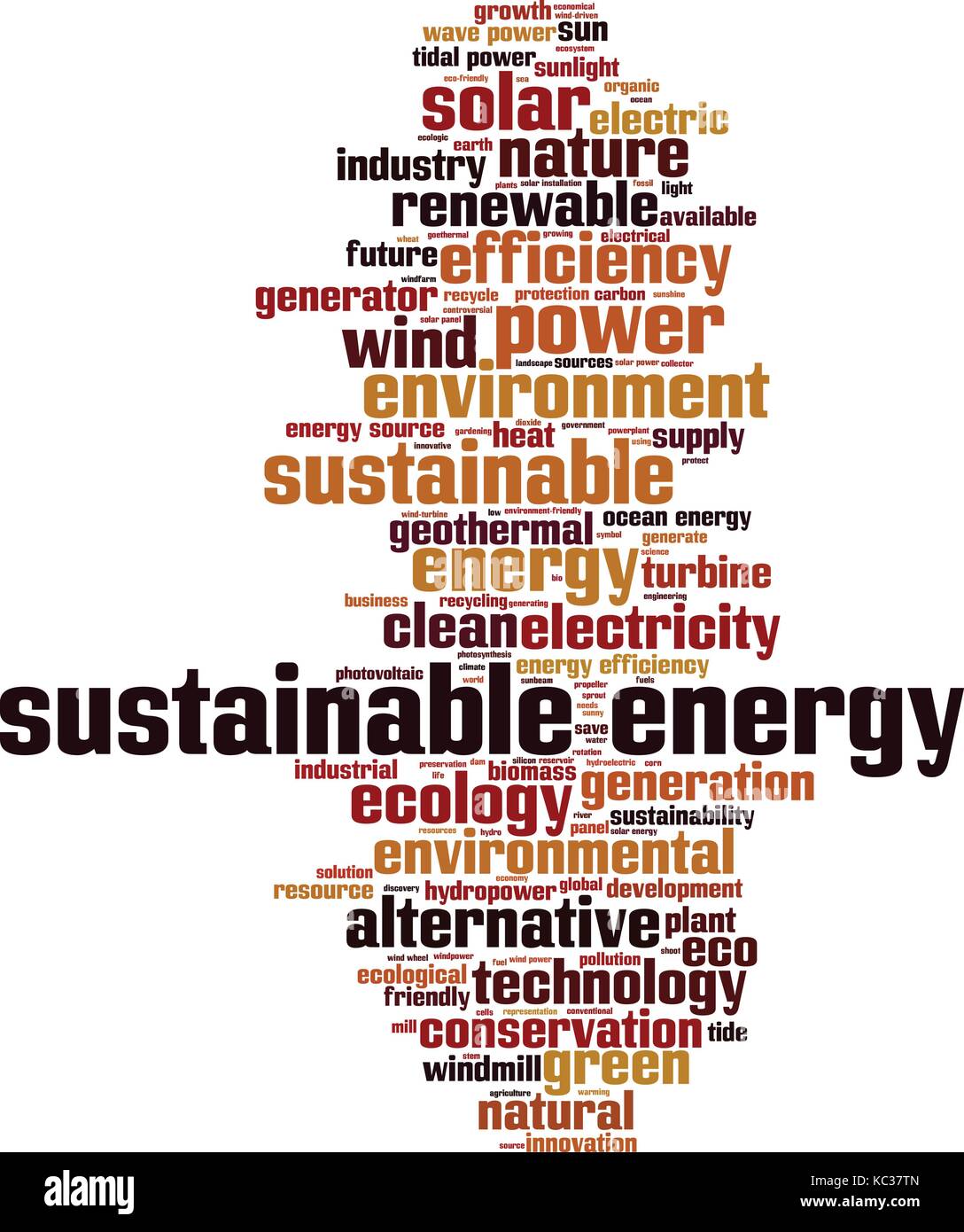 Sustainable energy word cloud concept. Vector illustration Stock Vector ...
