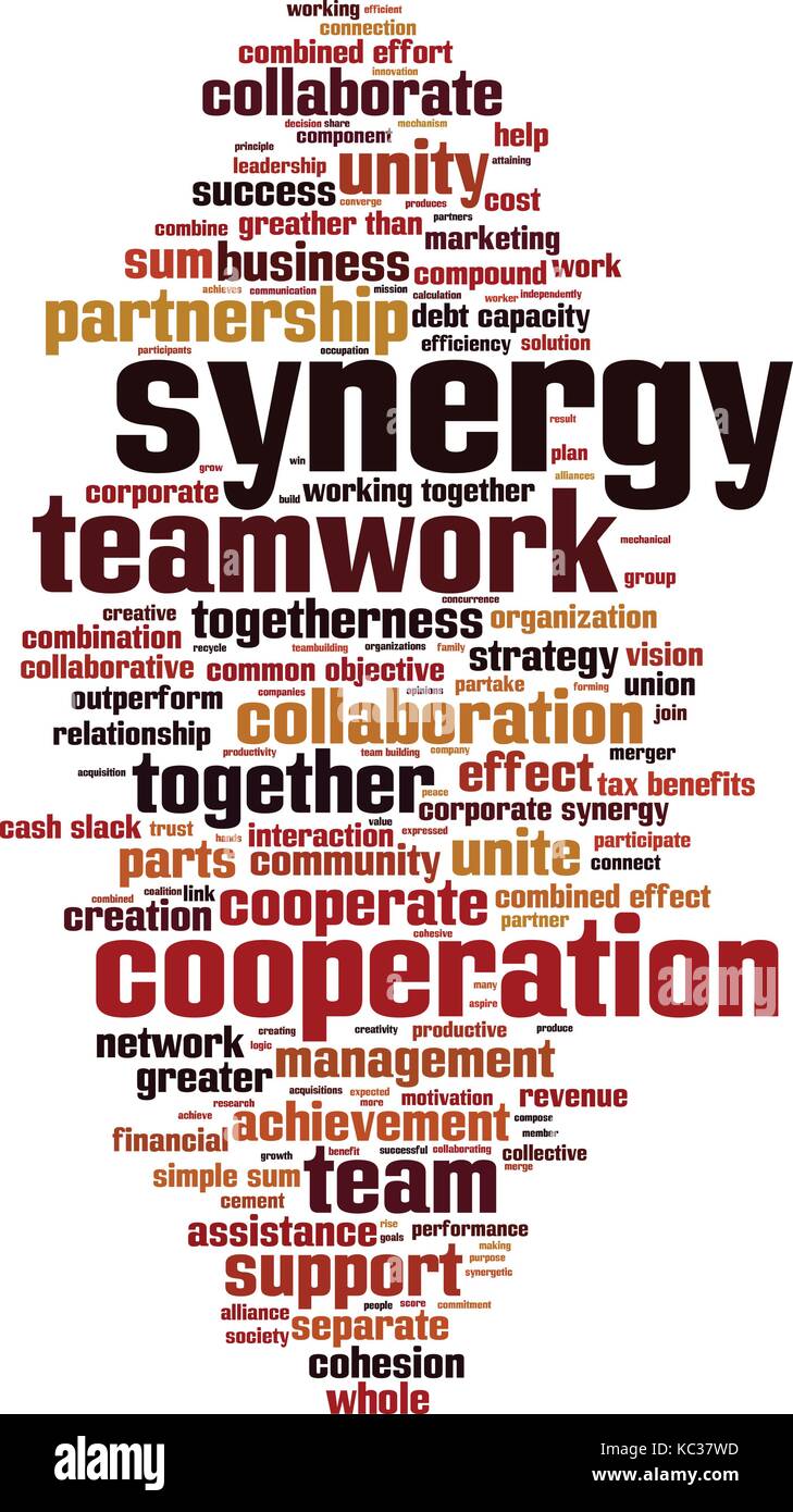 Synergy word cloud concept. Vector illustration Stock Vector Image ...
