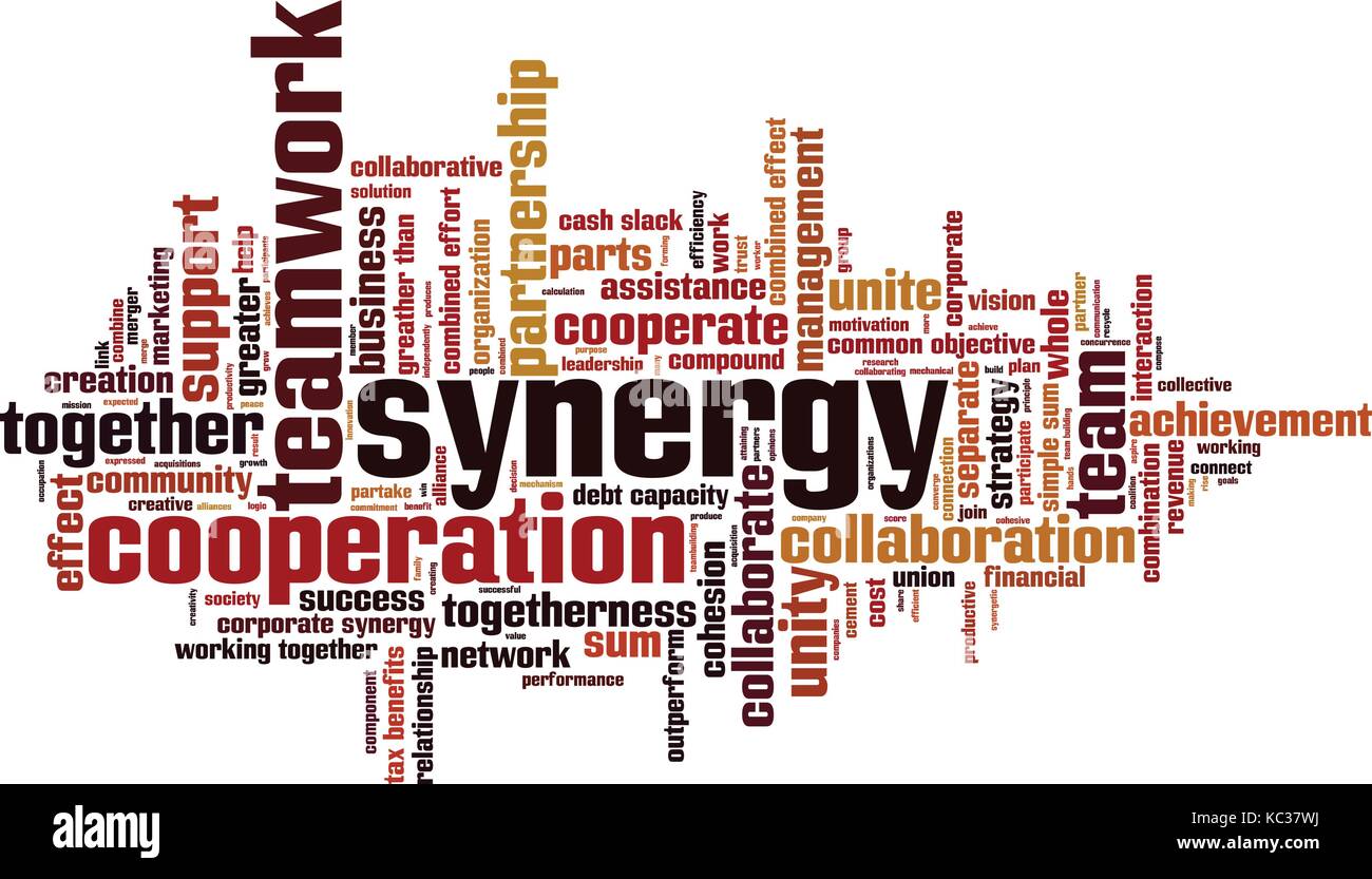 Synergy word cloud concept. Vector illustration Stock Vector Image ...