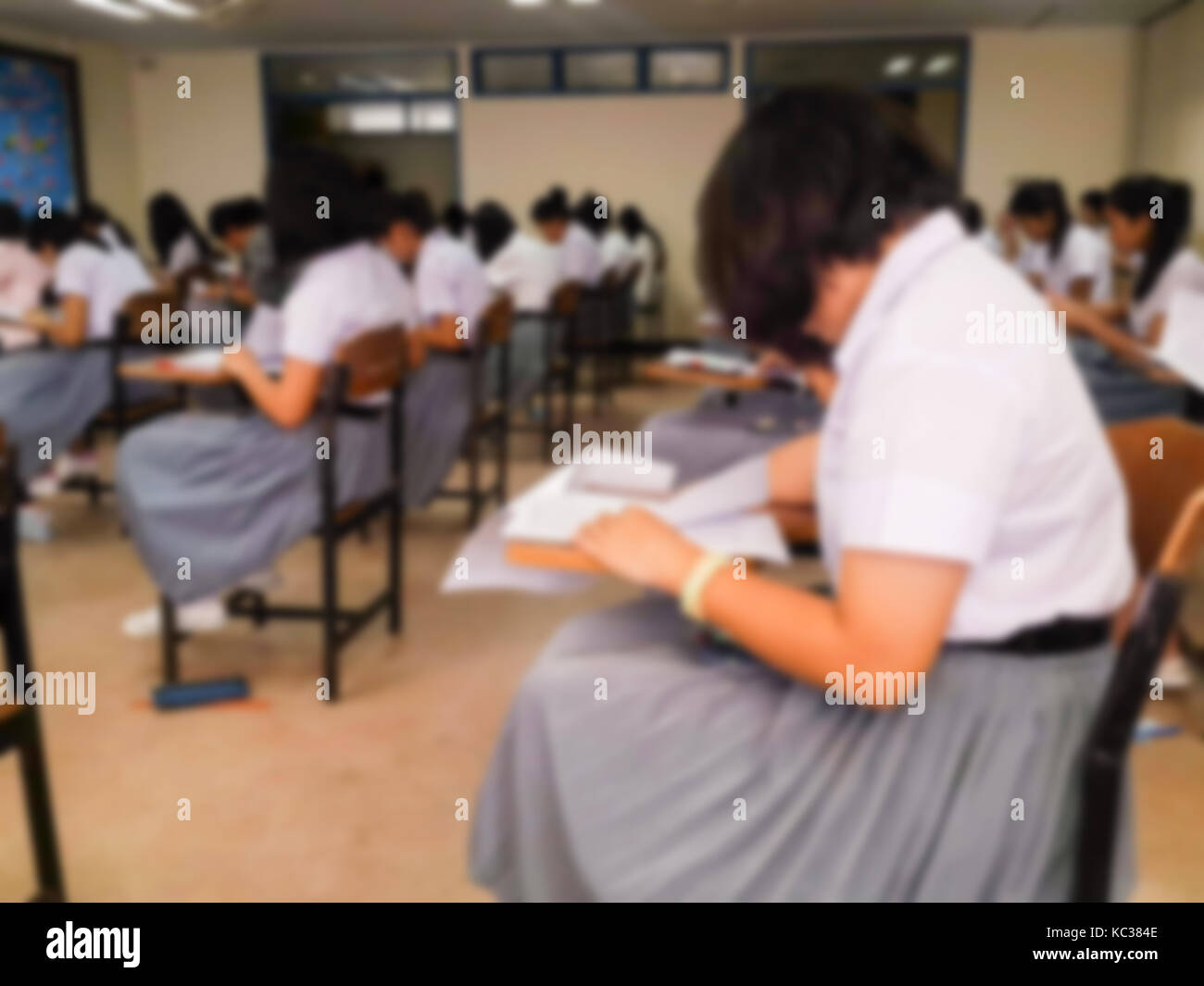 Students Writing Exam Uniform High Resolution Stock Photography and ...