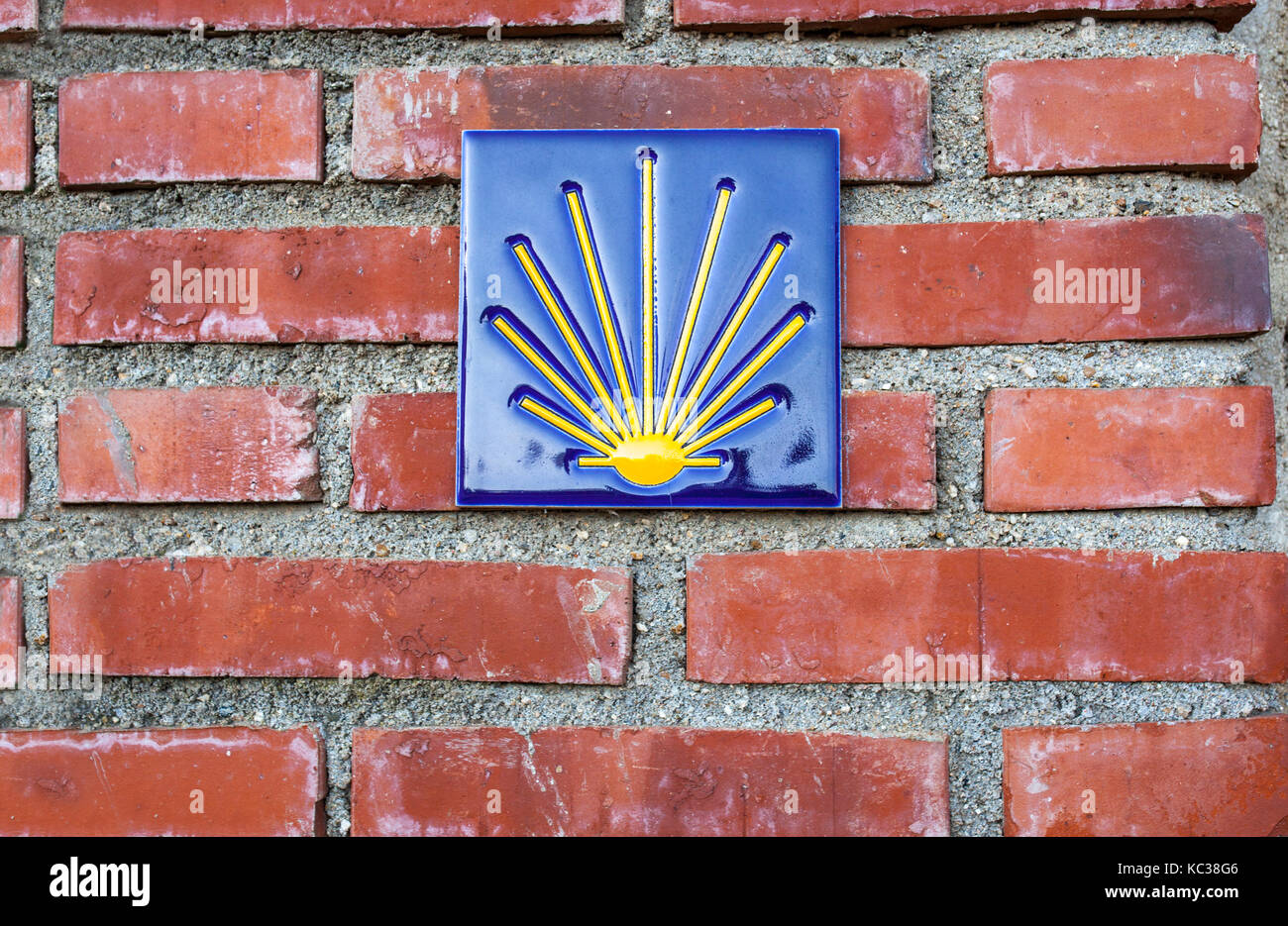 St. James shell, a symbol of the route passing through The Silver Route ...