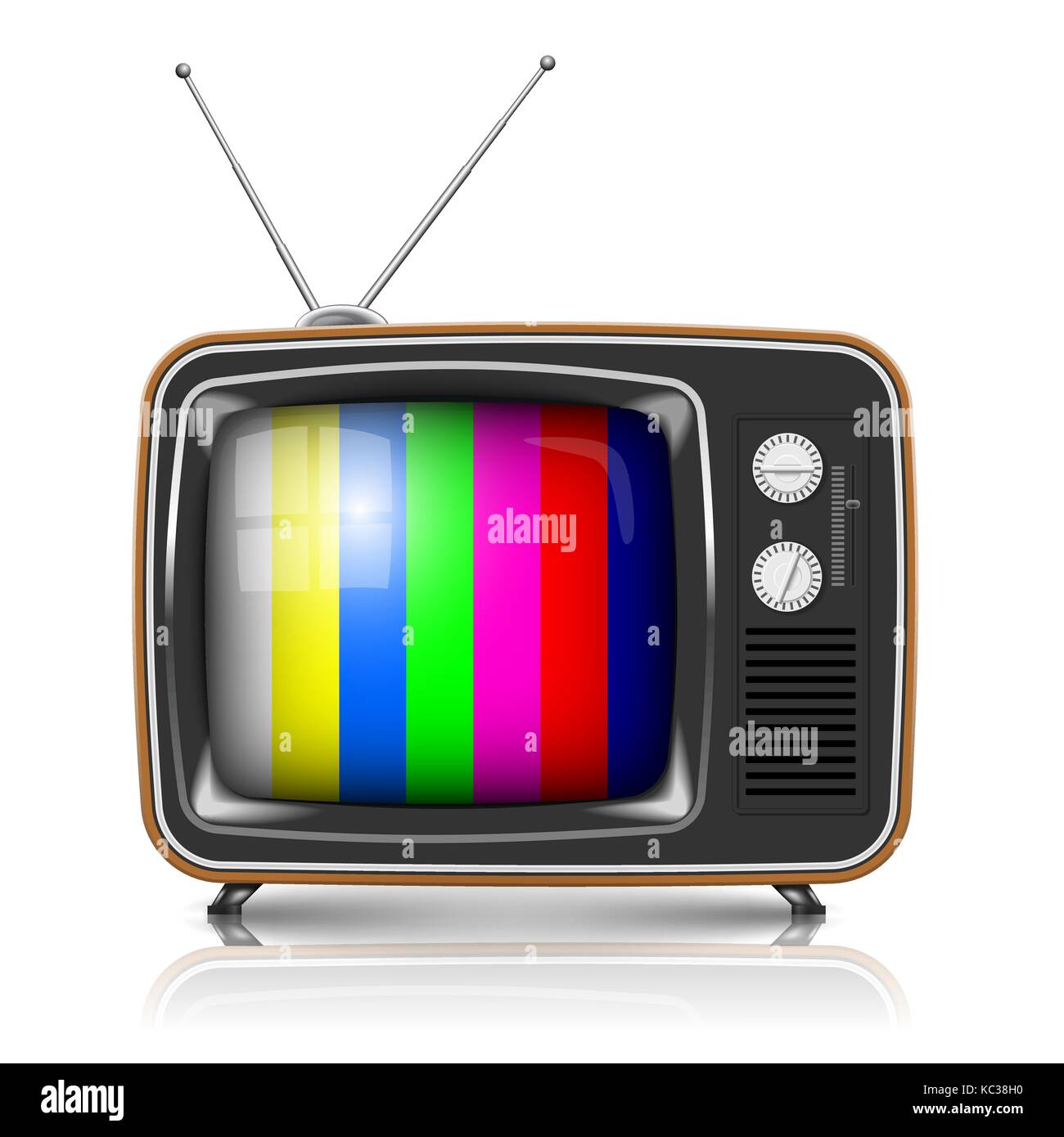 Vector Retro TV with color frame Stock Vector Image & Art - Alamy