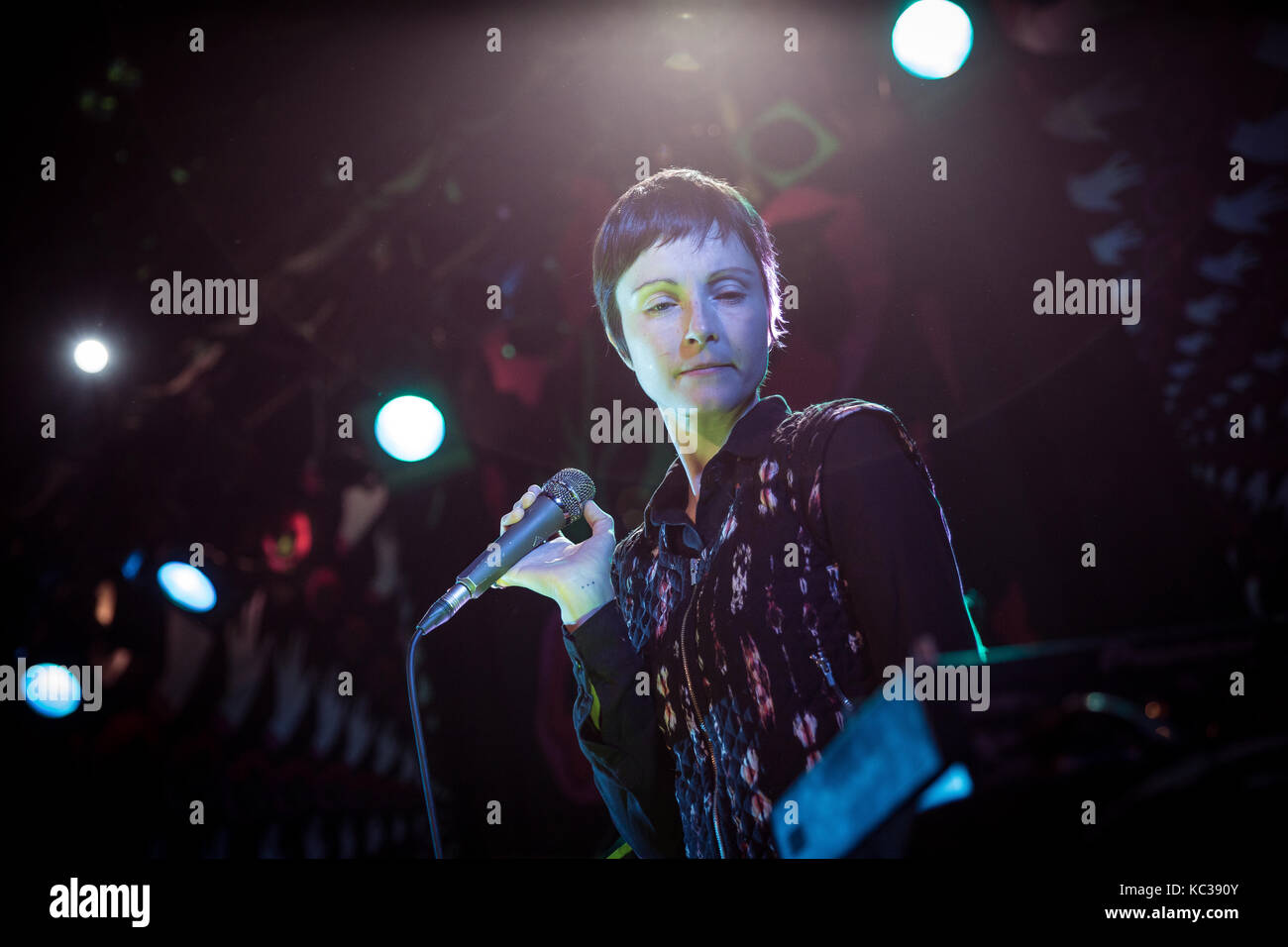 The American synthpop band Poliça (often written as Polica) performs a ...