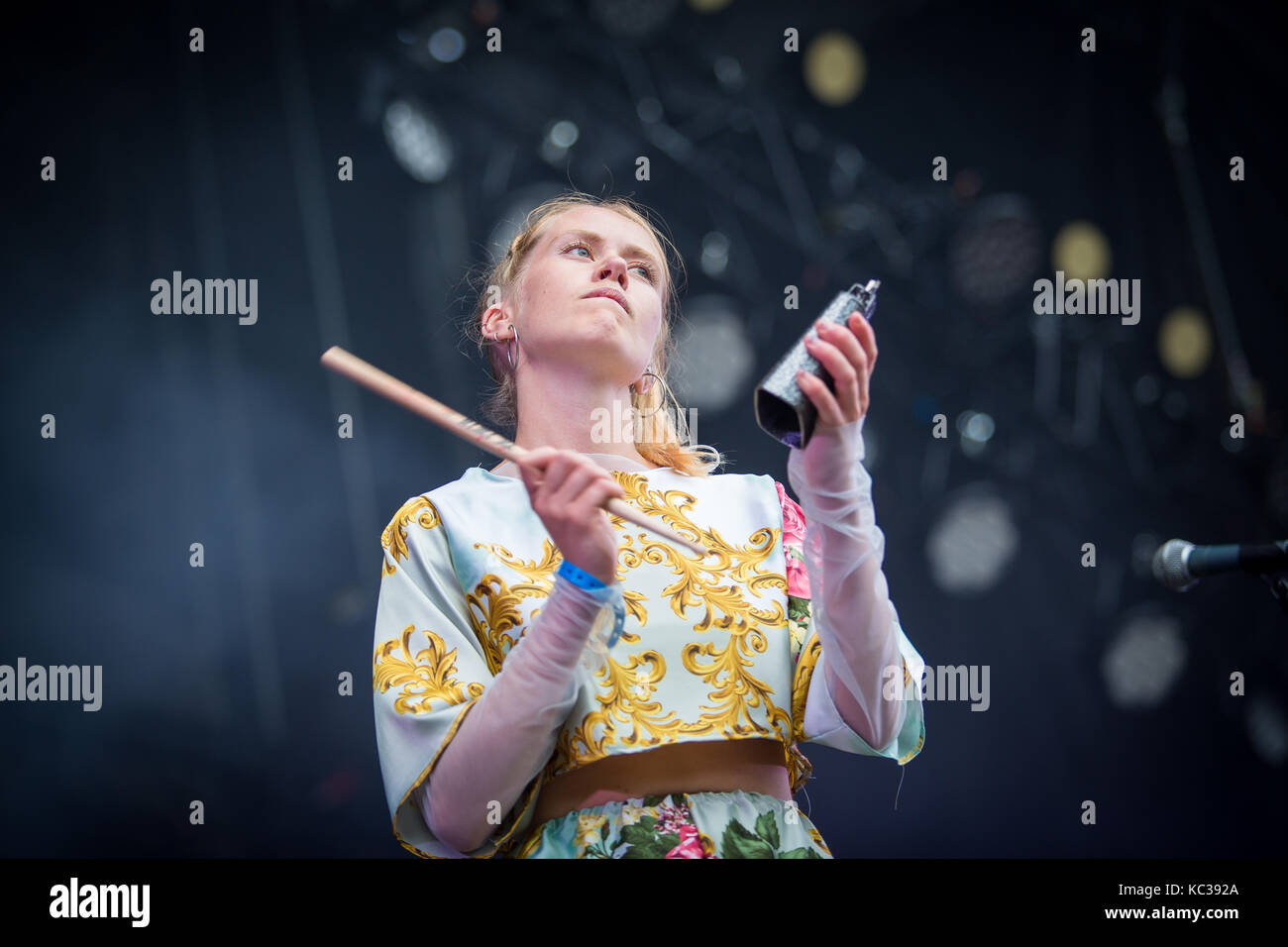 Norway, Oslo – August 12, 2017. The Norwegian rock band Pom Poko ...