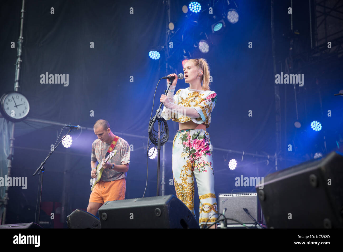 Norway, Oslo – August 12, 2017. The Norwegian rock band Pom Poko ...