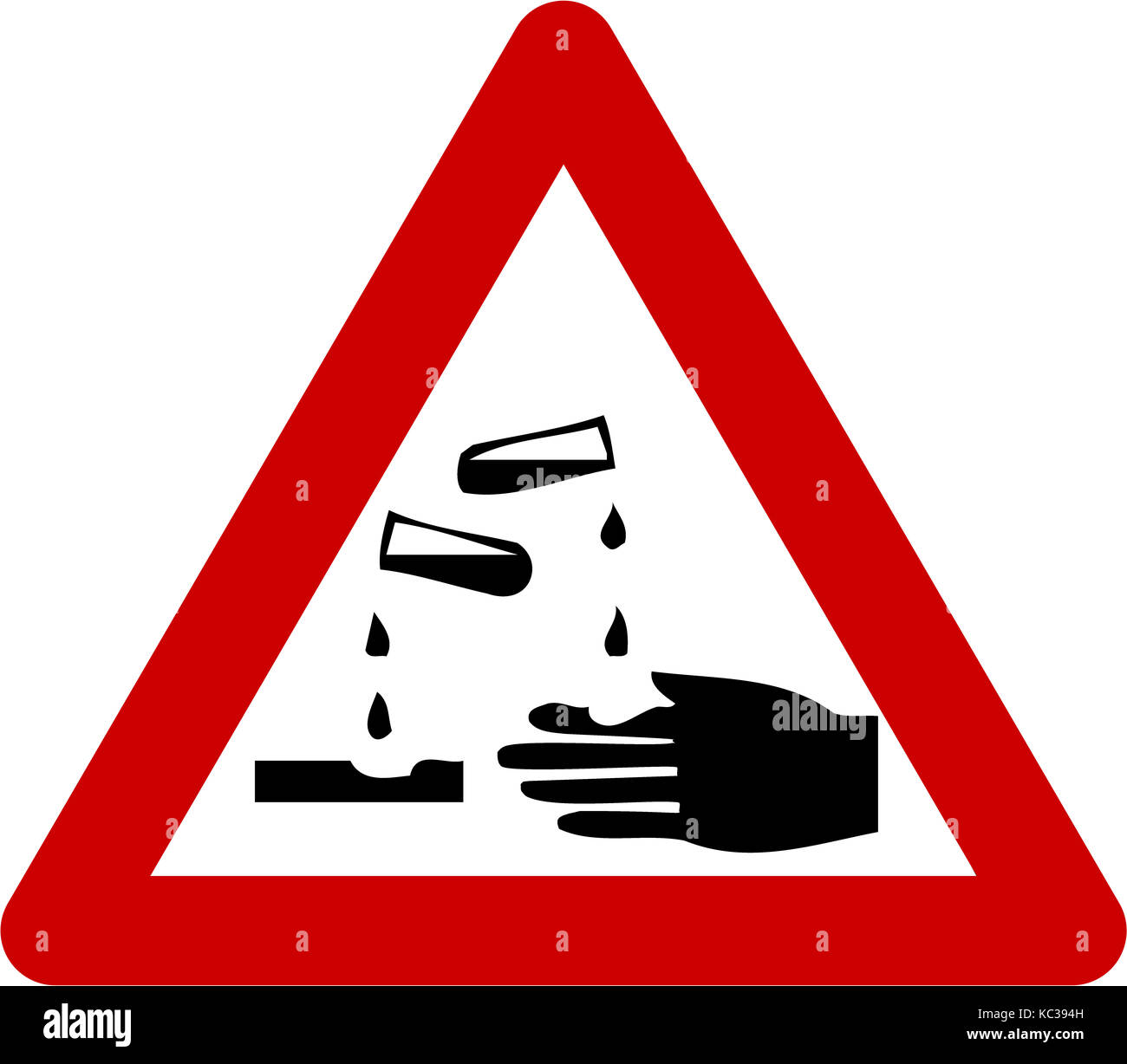 Warning sign with corrosive substances symbol Stock Photo - Alamy
