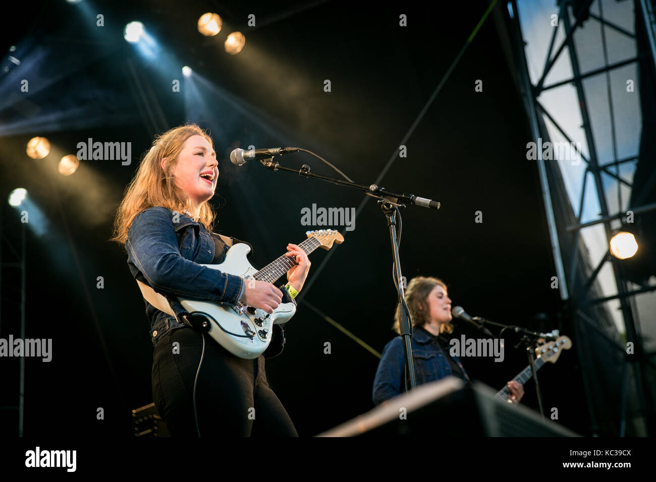 The Norwegian all female indie rock band Razika performs a live concert ...