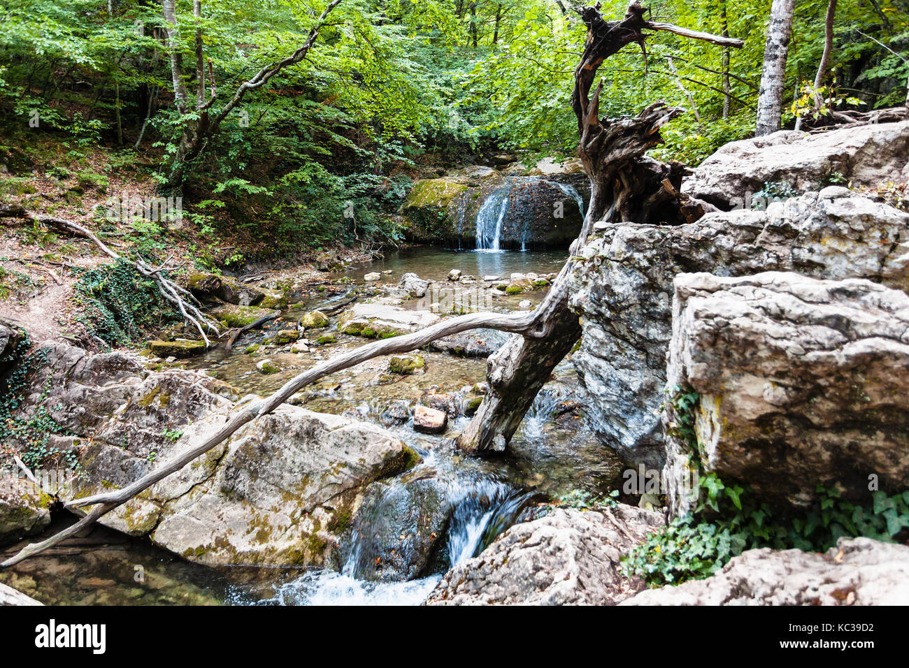 travel to Crimea - rapids on Ulu-Uzen river in Haphal Gorge of Habhal ...