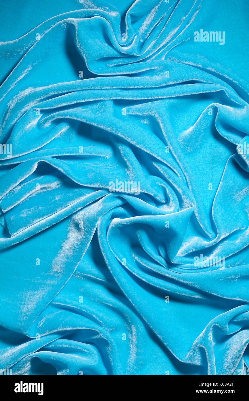 luxurious and soft waves of light blue velvet background Stock Photo ...