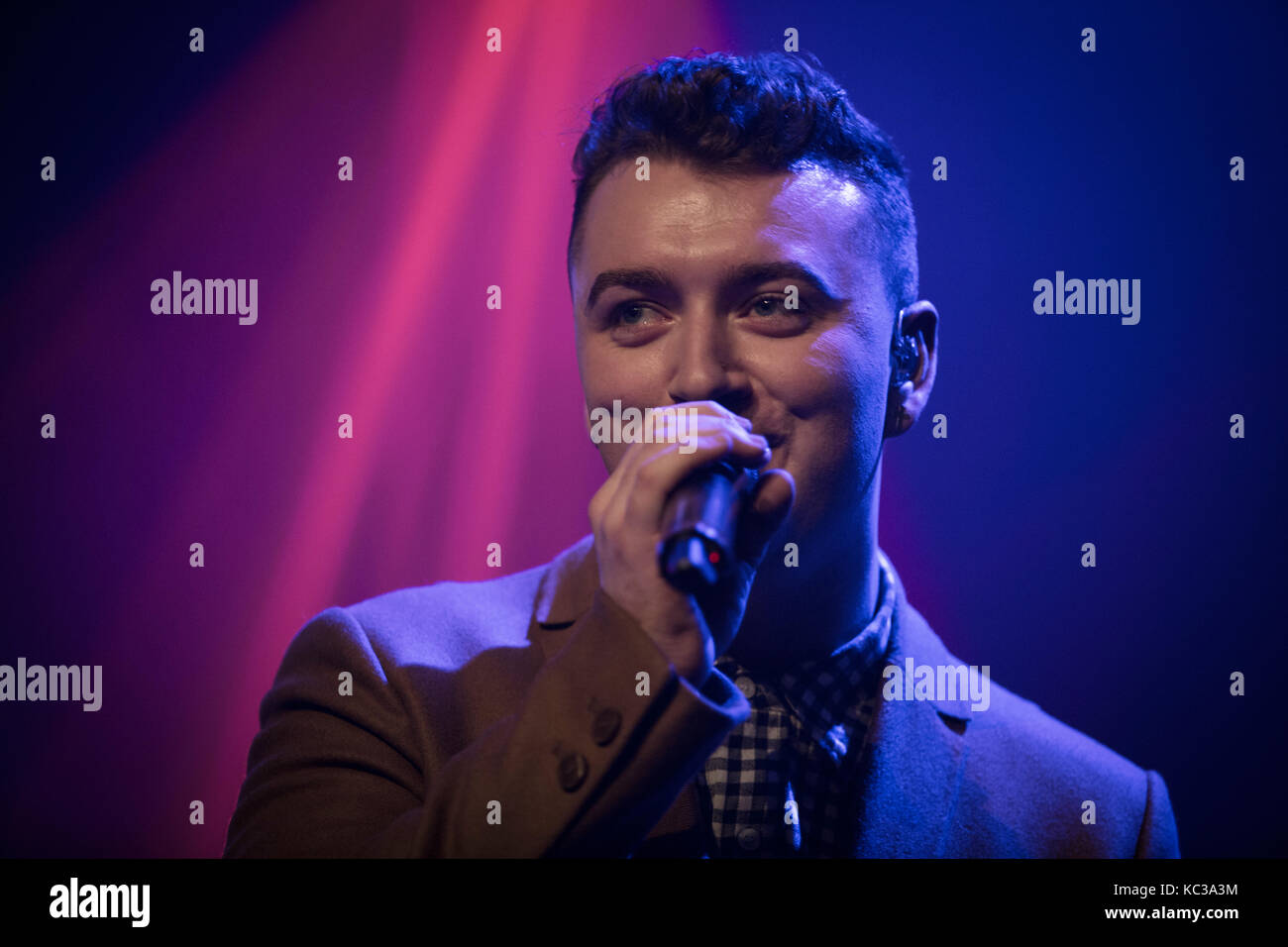 The English singer, songwriter and musician Sam Smith performs a live ...