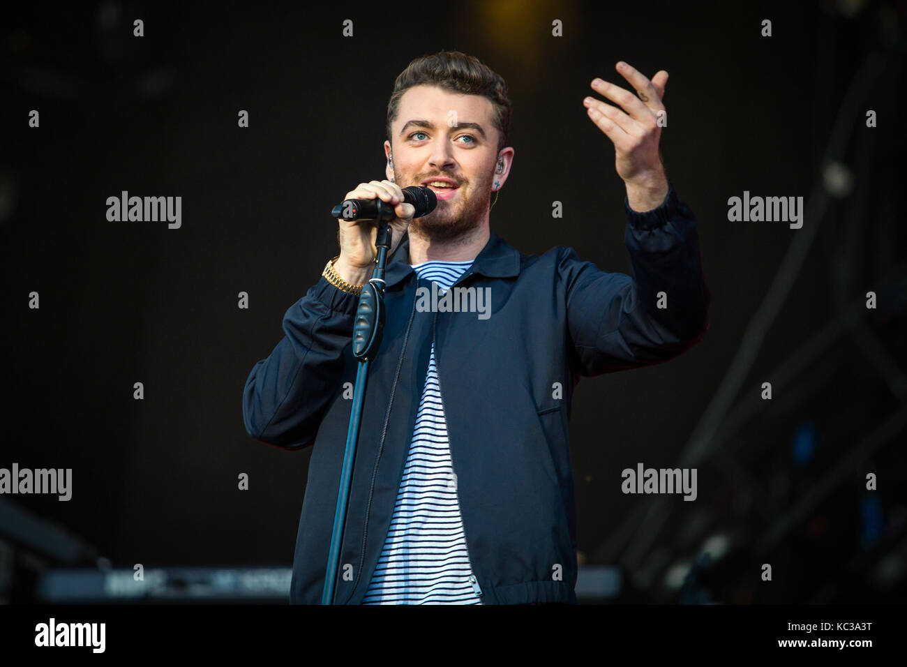 The English singer, songwriter and musician Sam Smith performs a live ...