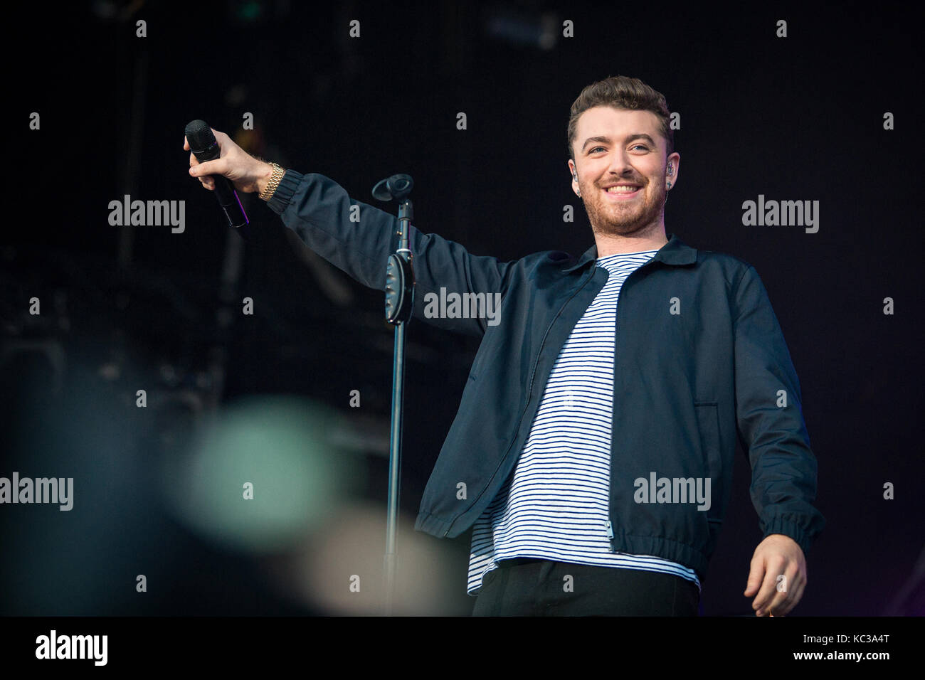 The English singer, songwriter and musician Sam Smith performs a live ...
