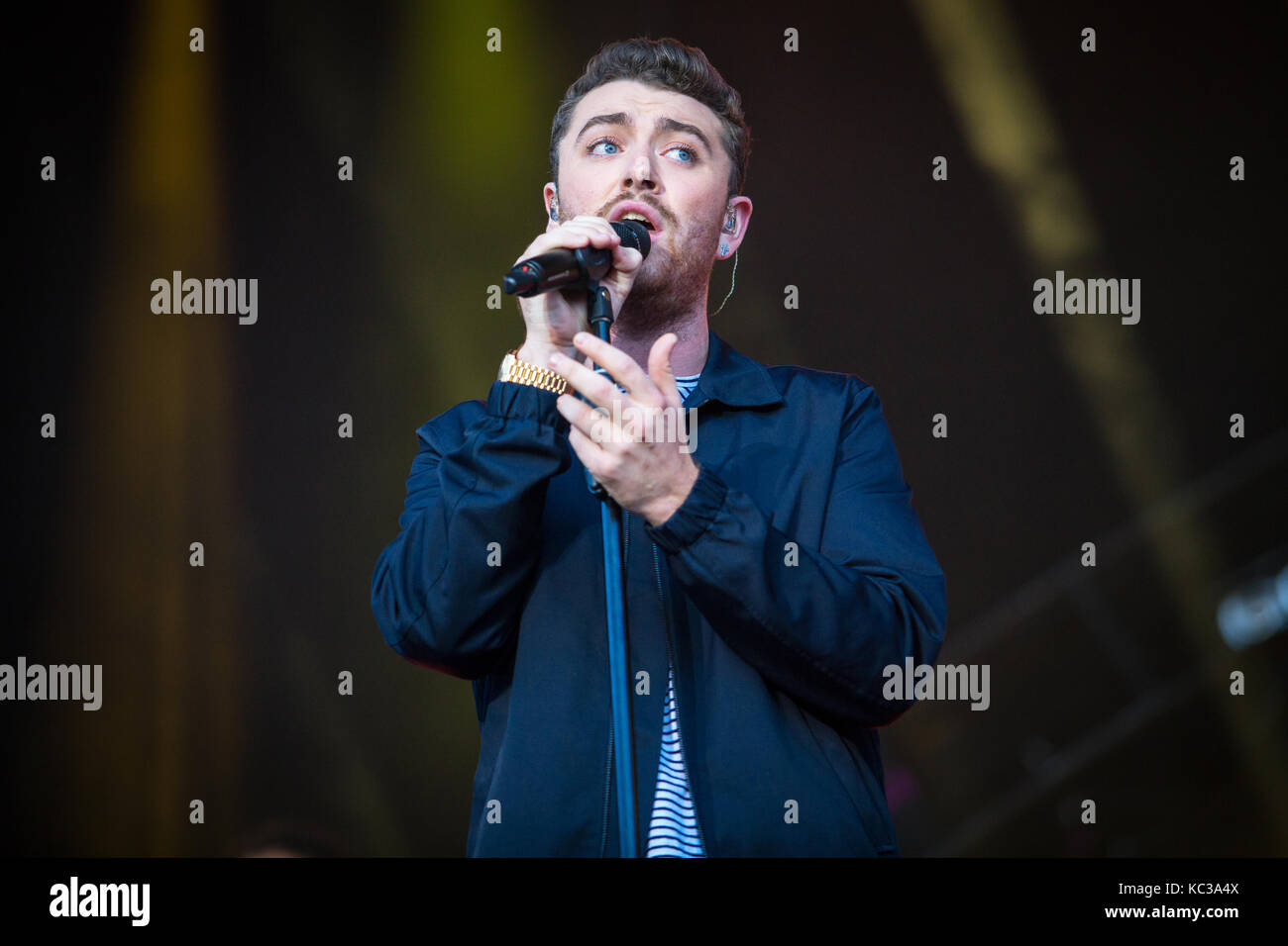 The English singer, songwriter and musician Sam Smith performs a live ...