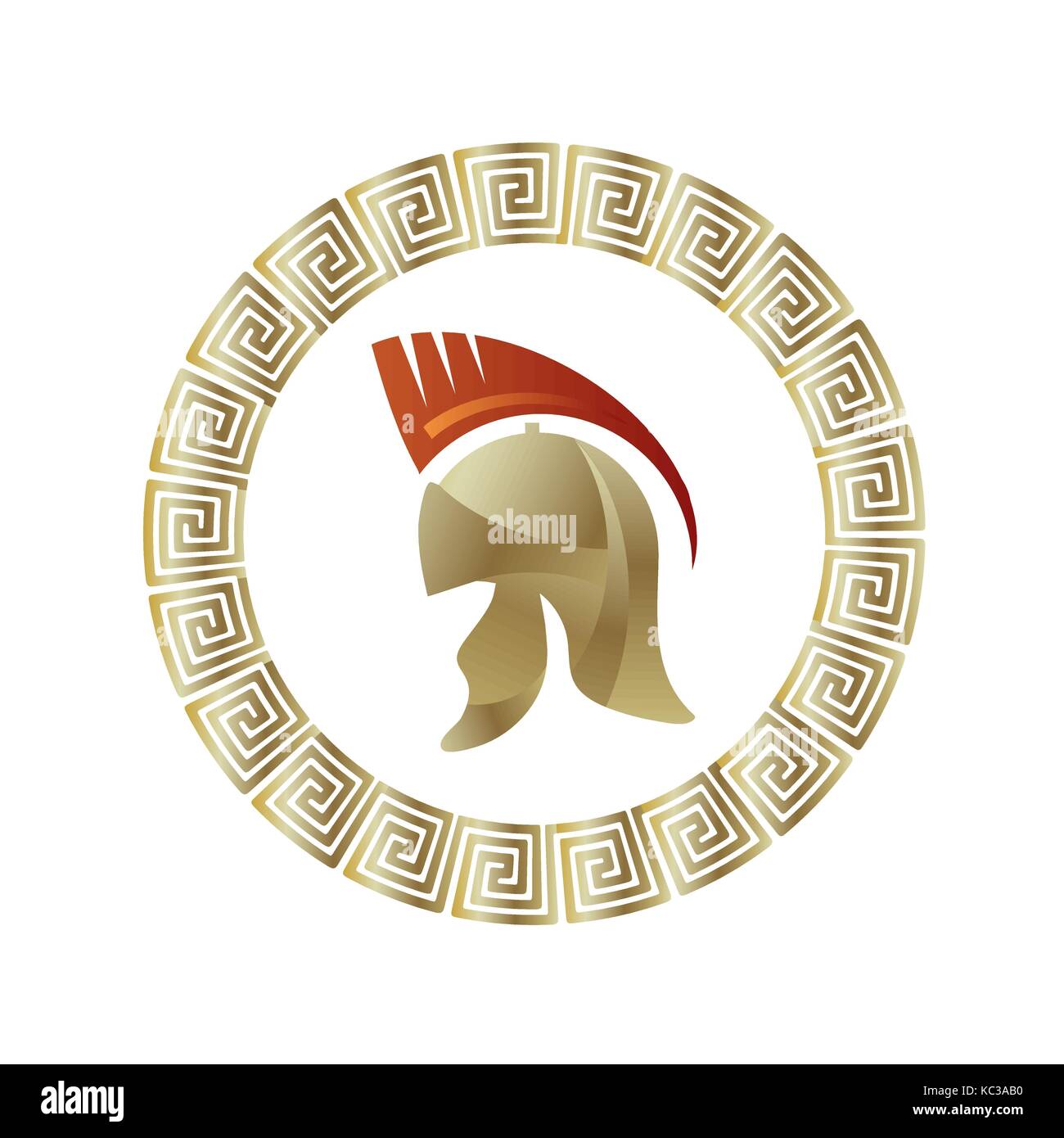 Greek Helmet Icon. Circle Gradient Frame Stock Vector Image & Art - Alamy