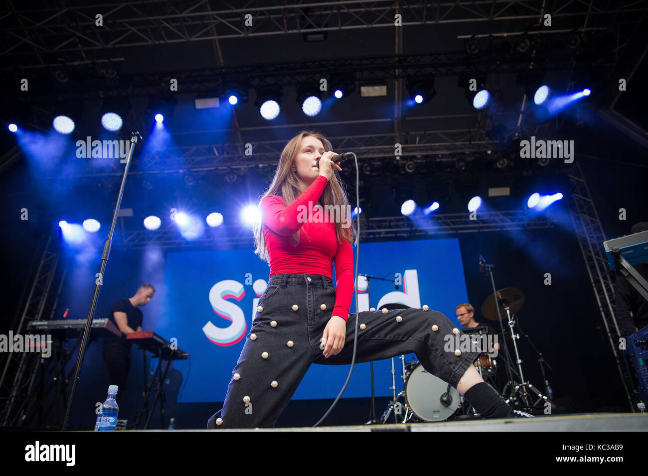 The Norwegian singer and songwriter Sigrid performs a live concert ...
