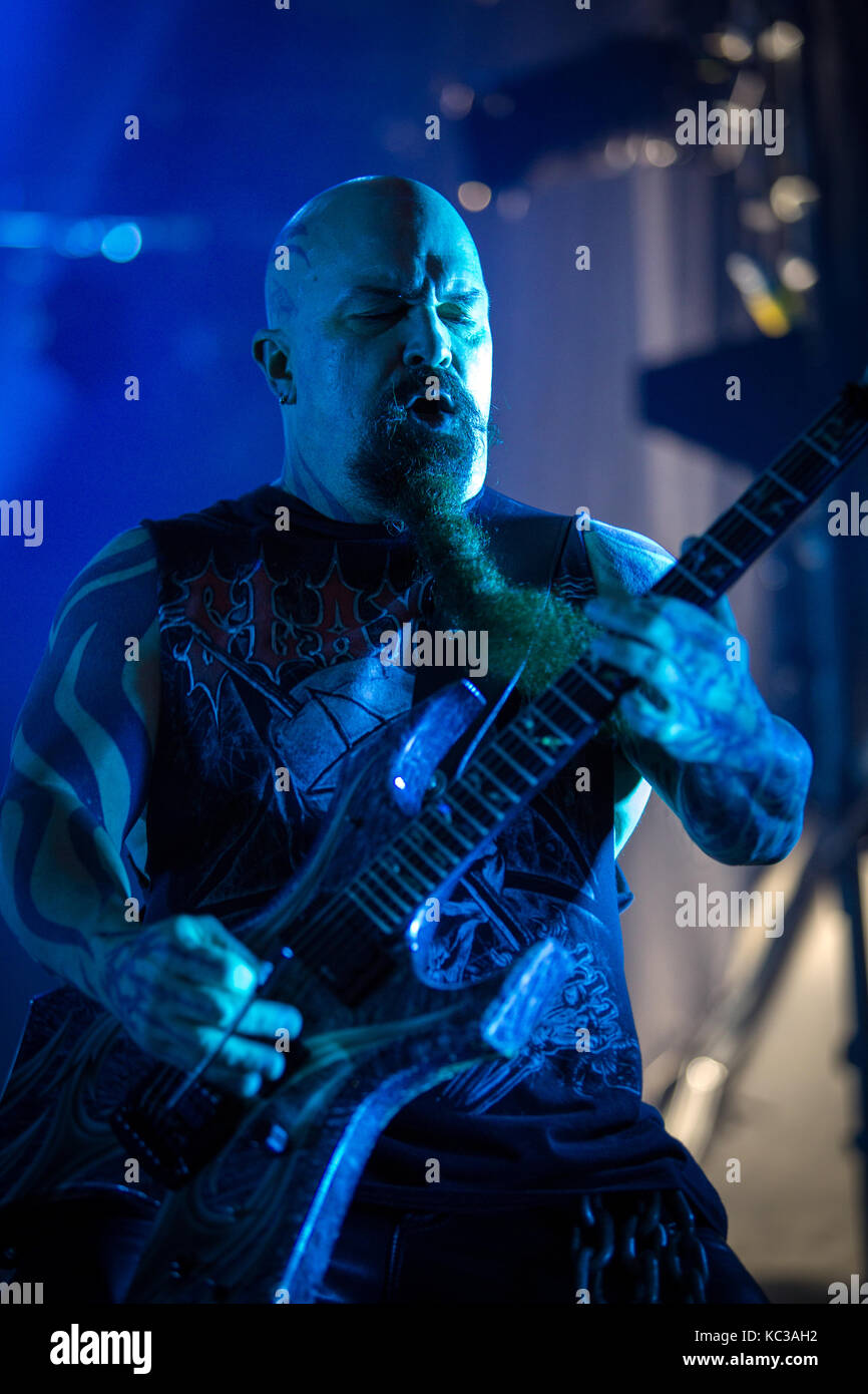 The American trash metal band Slayer performs a live concert at the ...