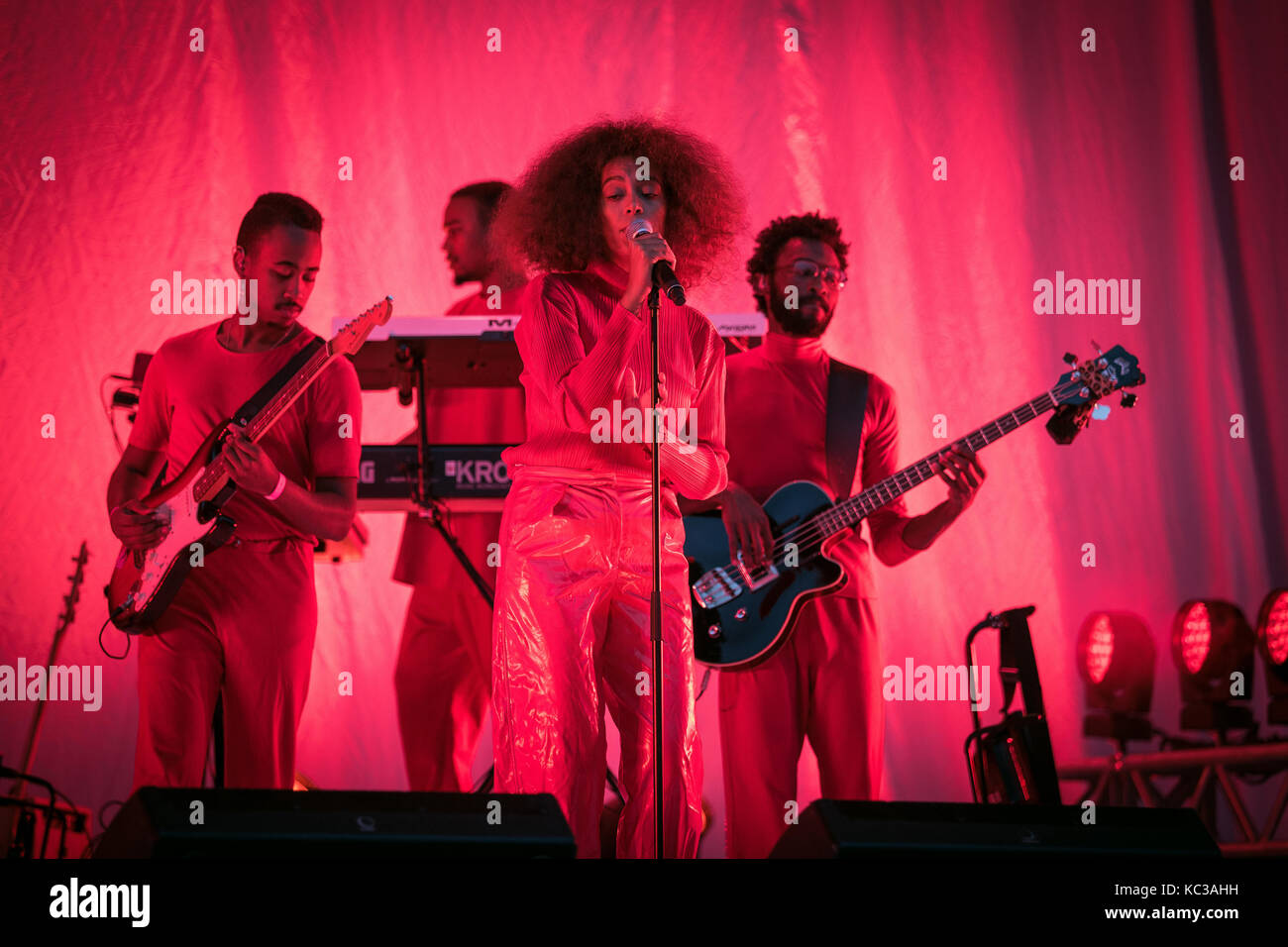 The American singer and songwriter Solange performs a live concert ...