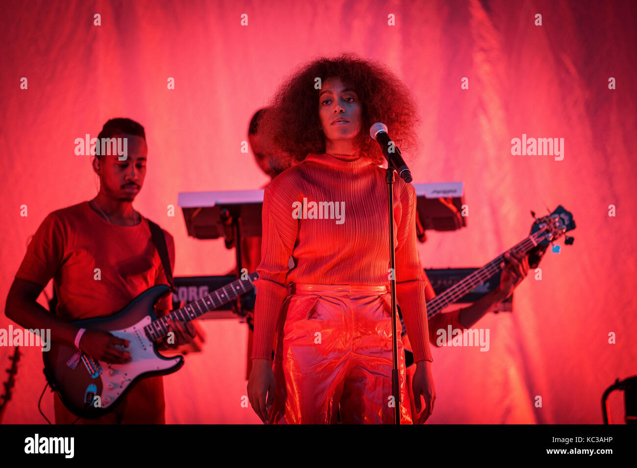 The American singer and songwriter Solange performs a live concert ...