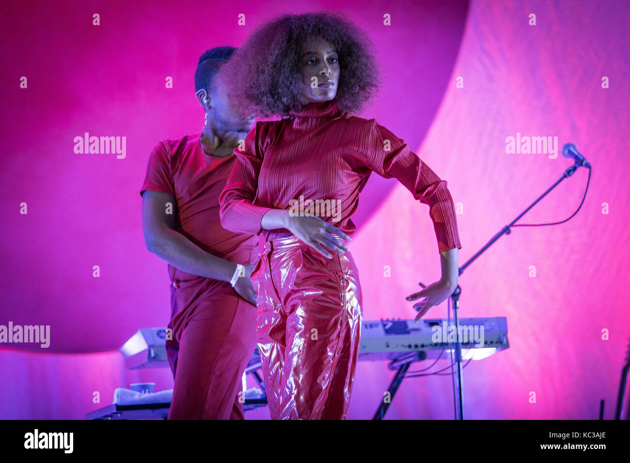 The American singer and songwriter Solange performs a live concert ...