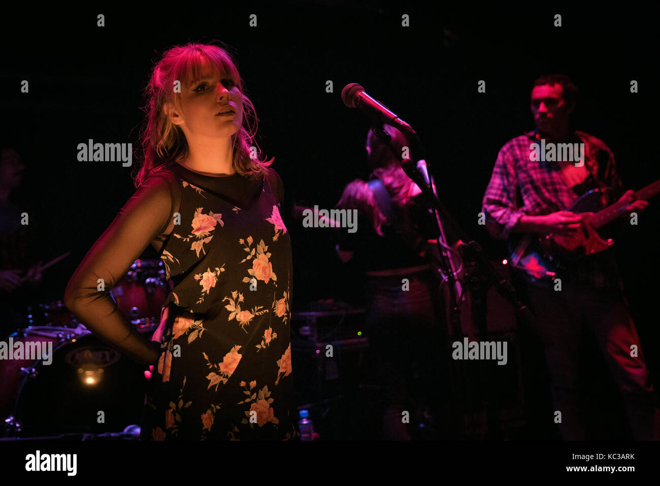 The Norwegian power pop band Strange Hellos performs a live concert at ...