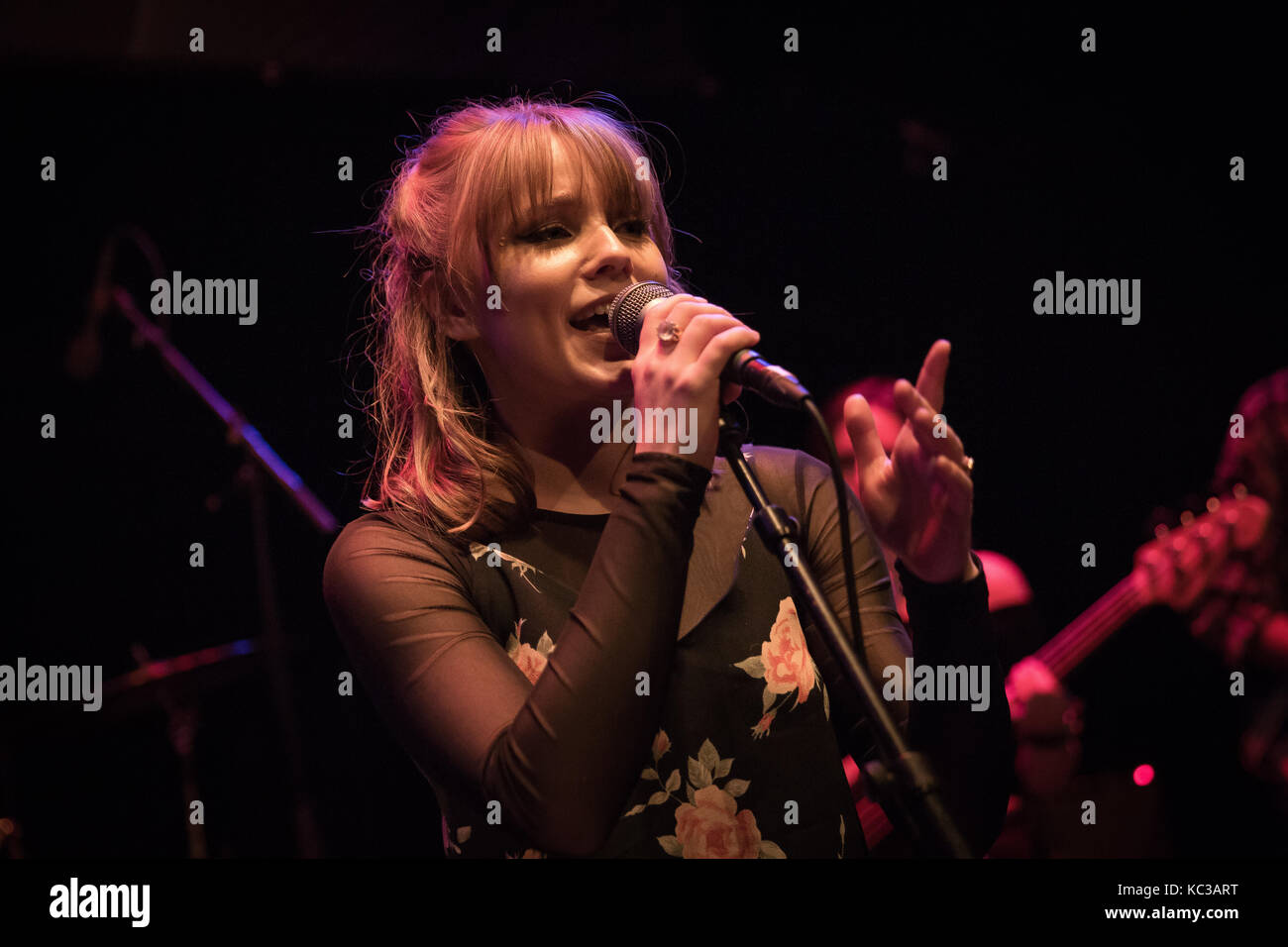 The Norwegian power pop band Strange Hellos performs a live concert at ...