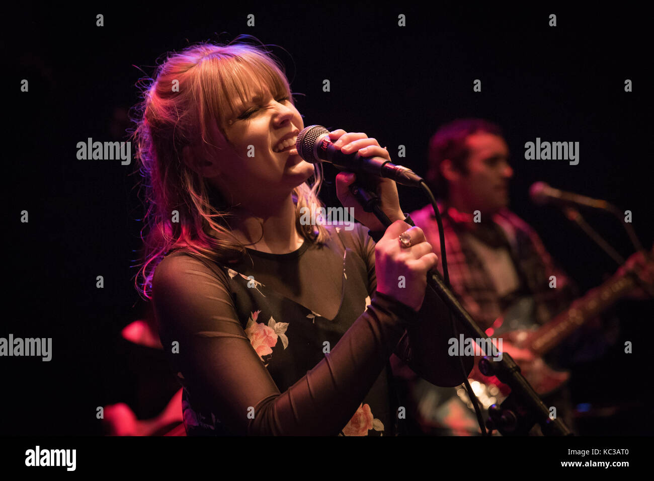 The Norwegian power pop band Strange Hellos performs a live concert at ...