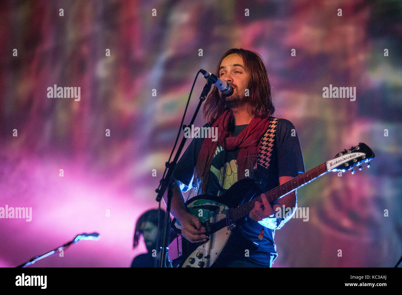 The Australian musical project Tame Impala performs a live concert at ...