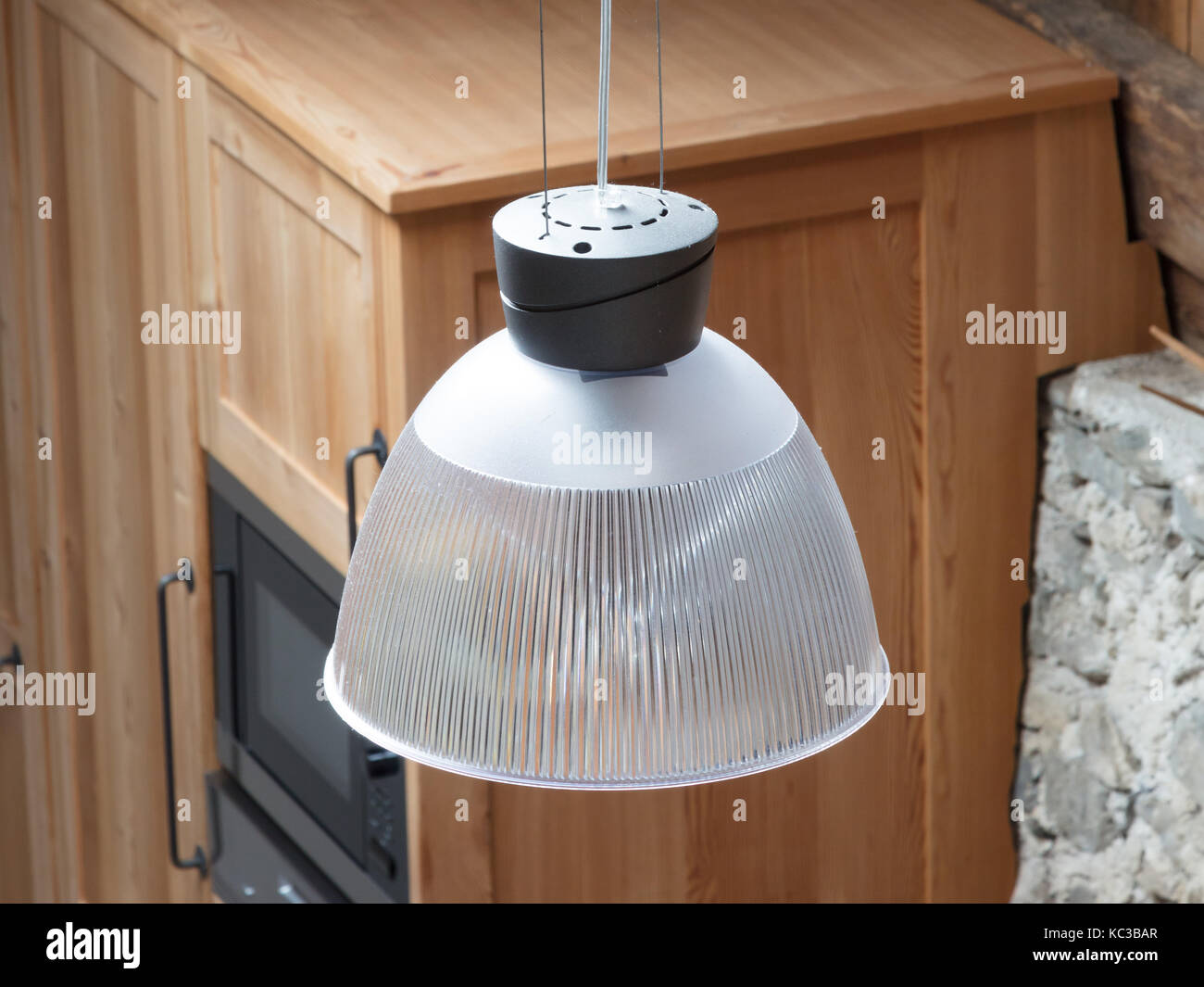 Simple light hanging on the ceiling - House in Austria Stock Photo - Alamy