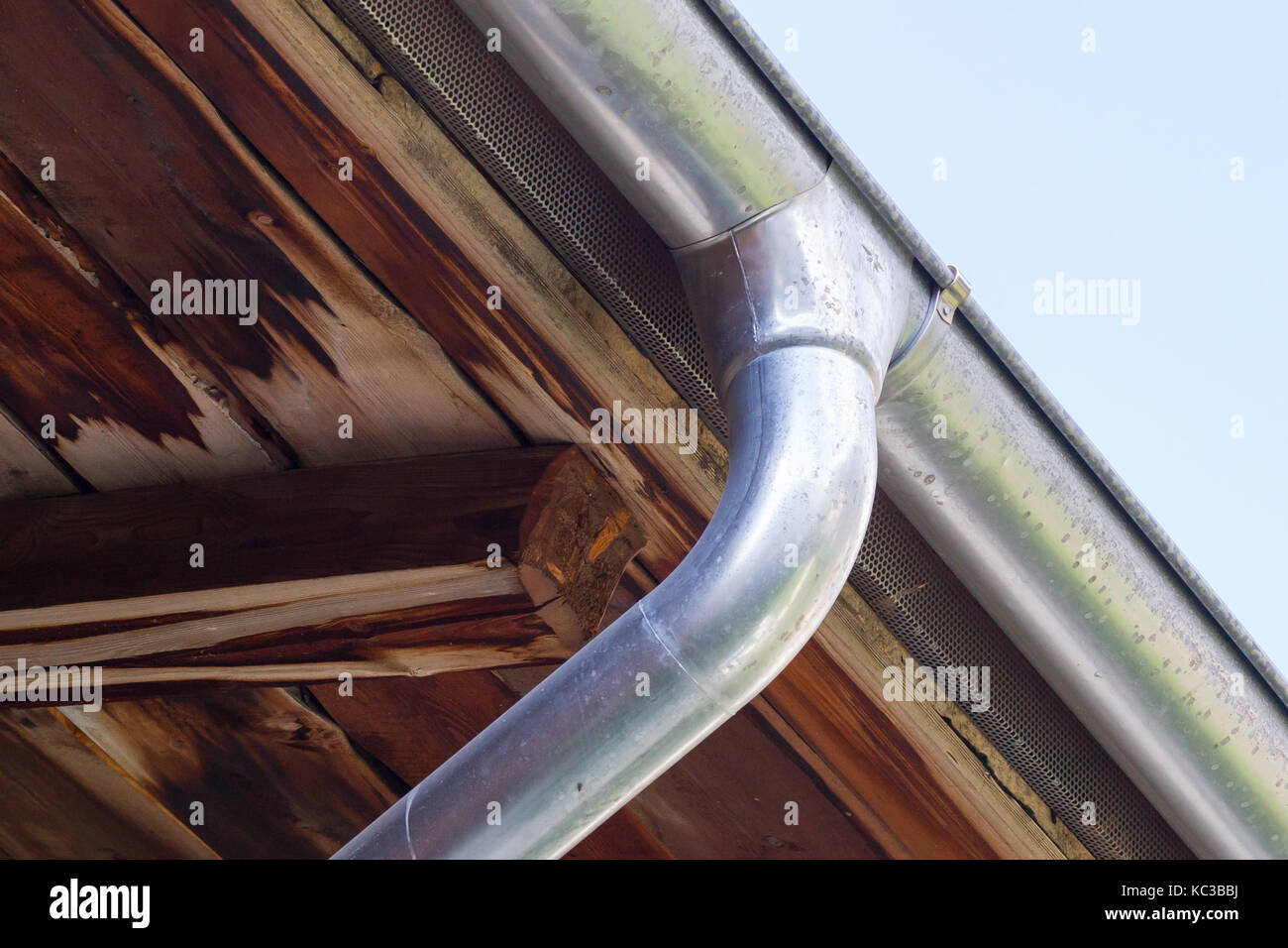 Gutter at an old Austrian house - Solution for rainwater Stock Photo ...