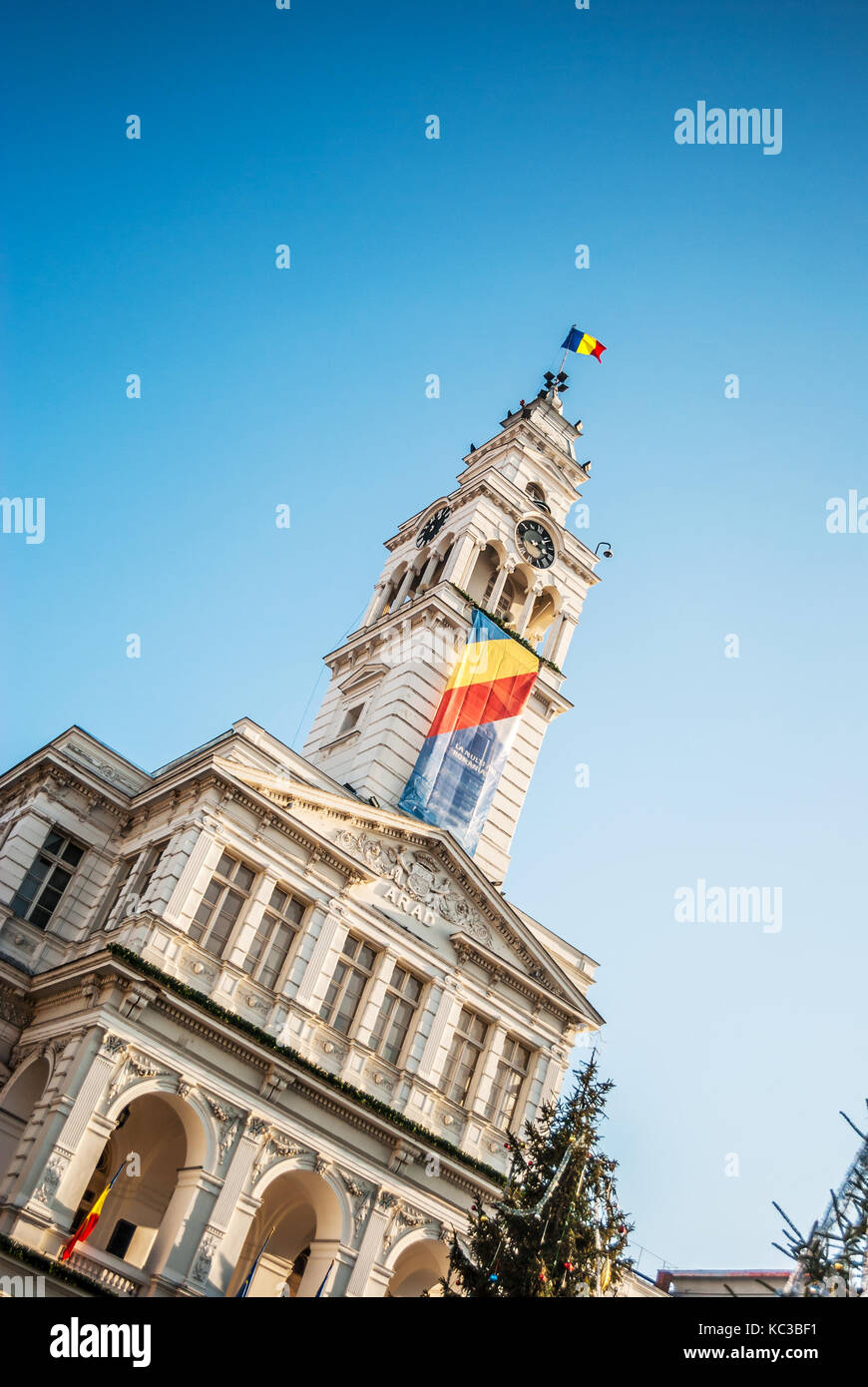 Tower of City Hall from city Arad, Romania Stock Photo - Alamy