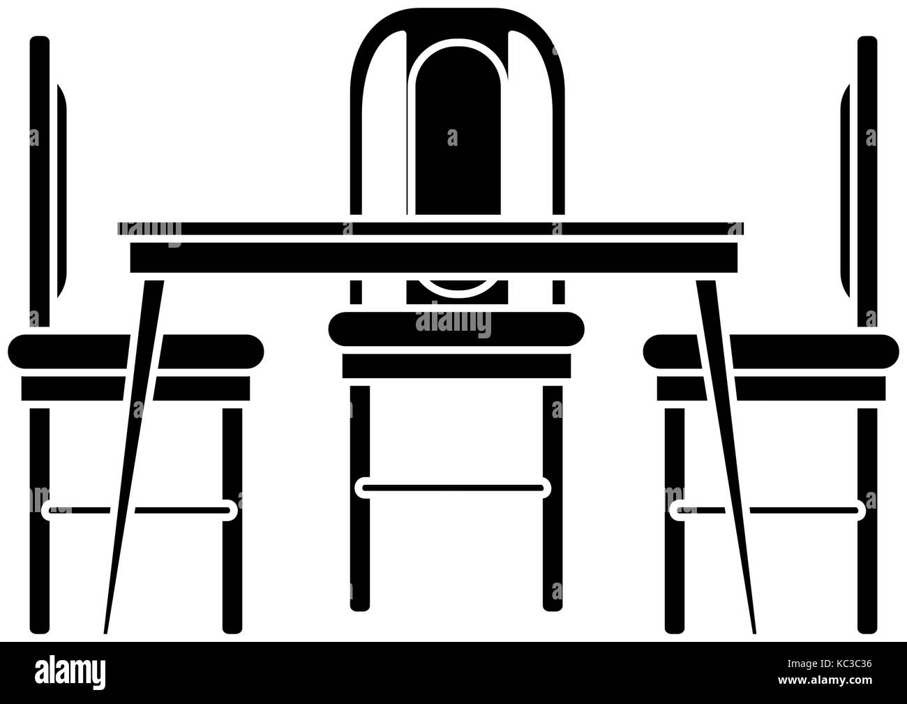 dining table and chairs vector illustration design Stock Vector Image ...
