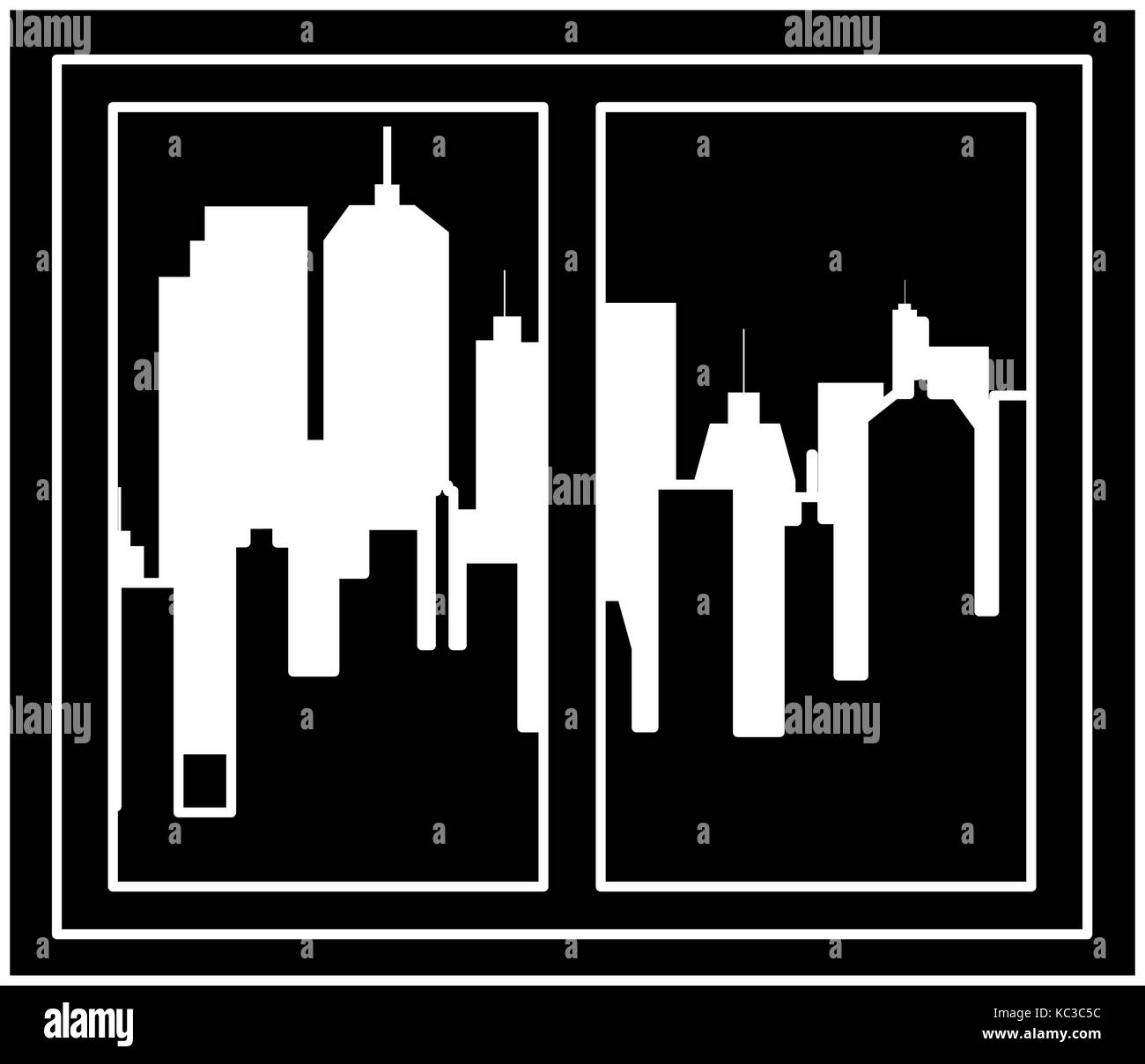 window with city background vector illustration design Stock Vector ...