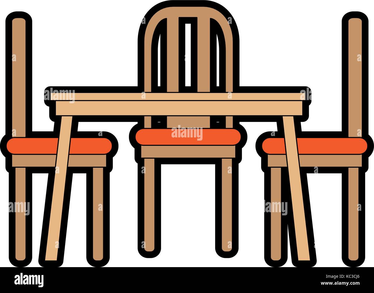 dining table and chairs vector illustration design Stock Vector Image ...