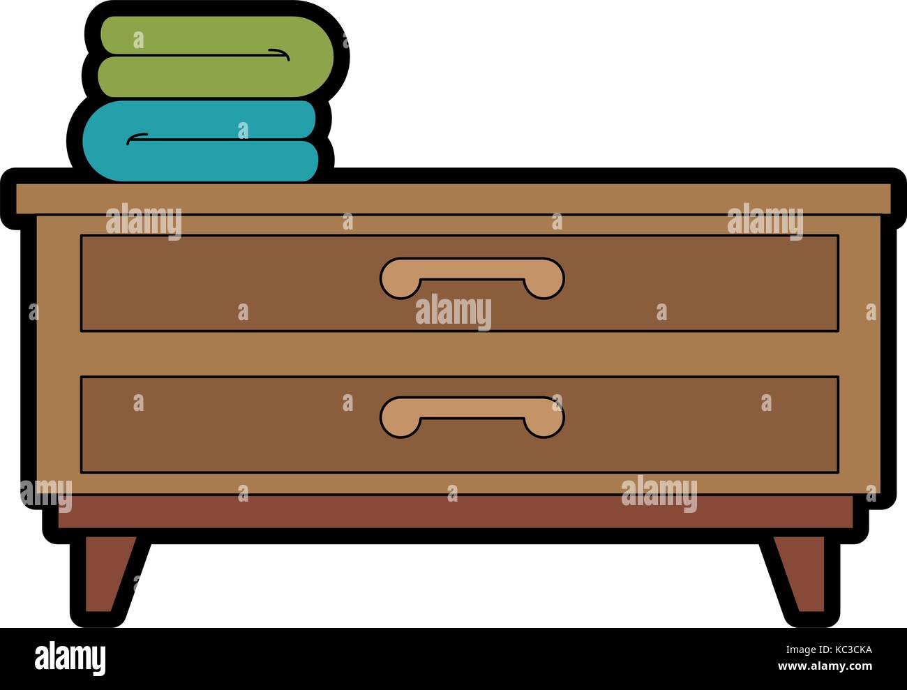 bedroom drawer with clothes vector illustration design Stock Vector ...