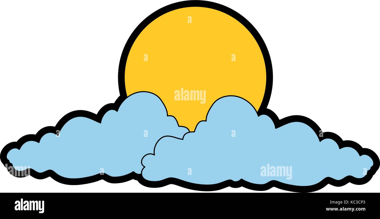 cloud sky with sun vector illustration design Stock Vector Image & Art ...