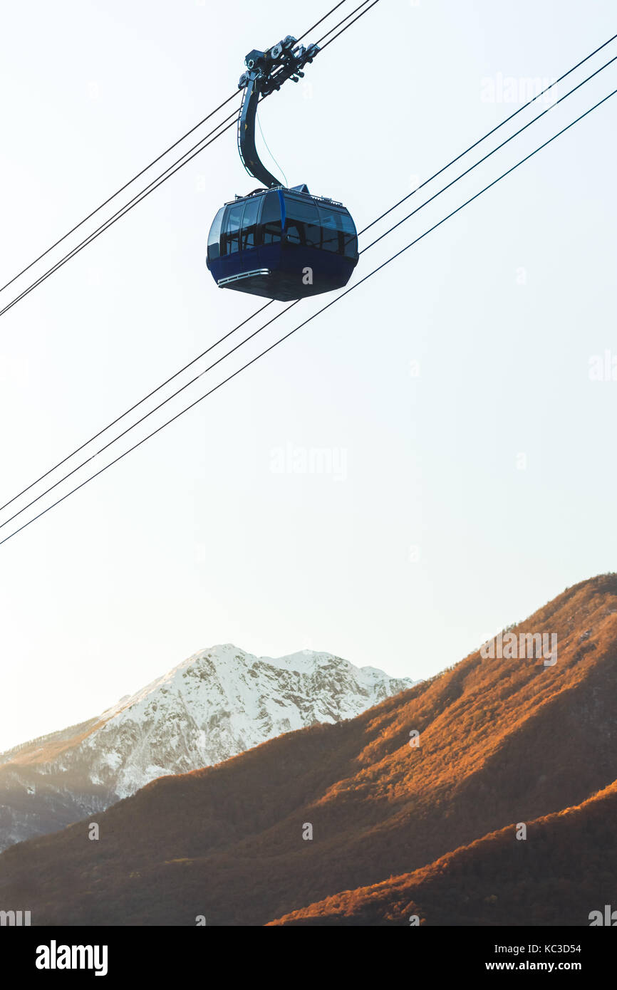 Modern cableway in the mountains Stock Photo - Alamy