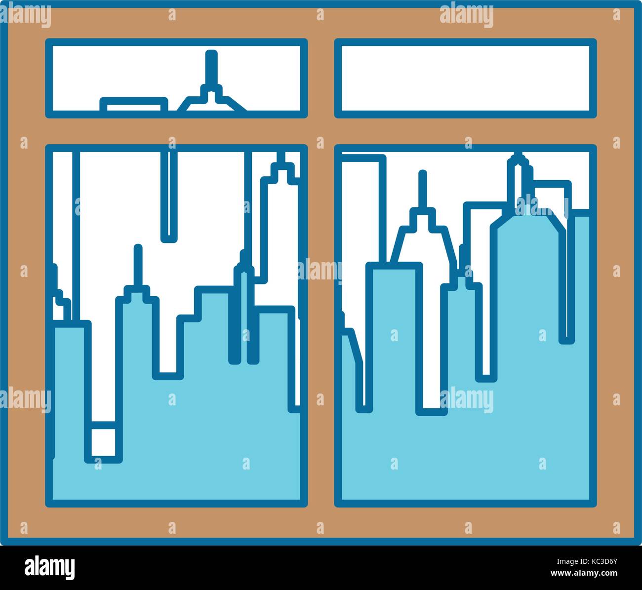 window with city background vector illustration design Stock Vector ...