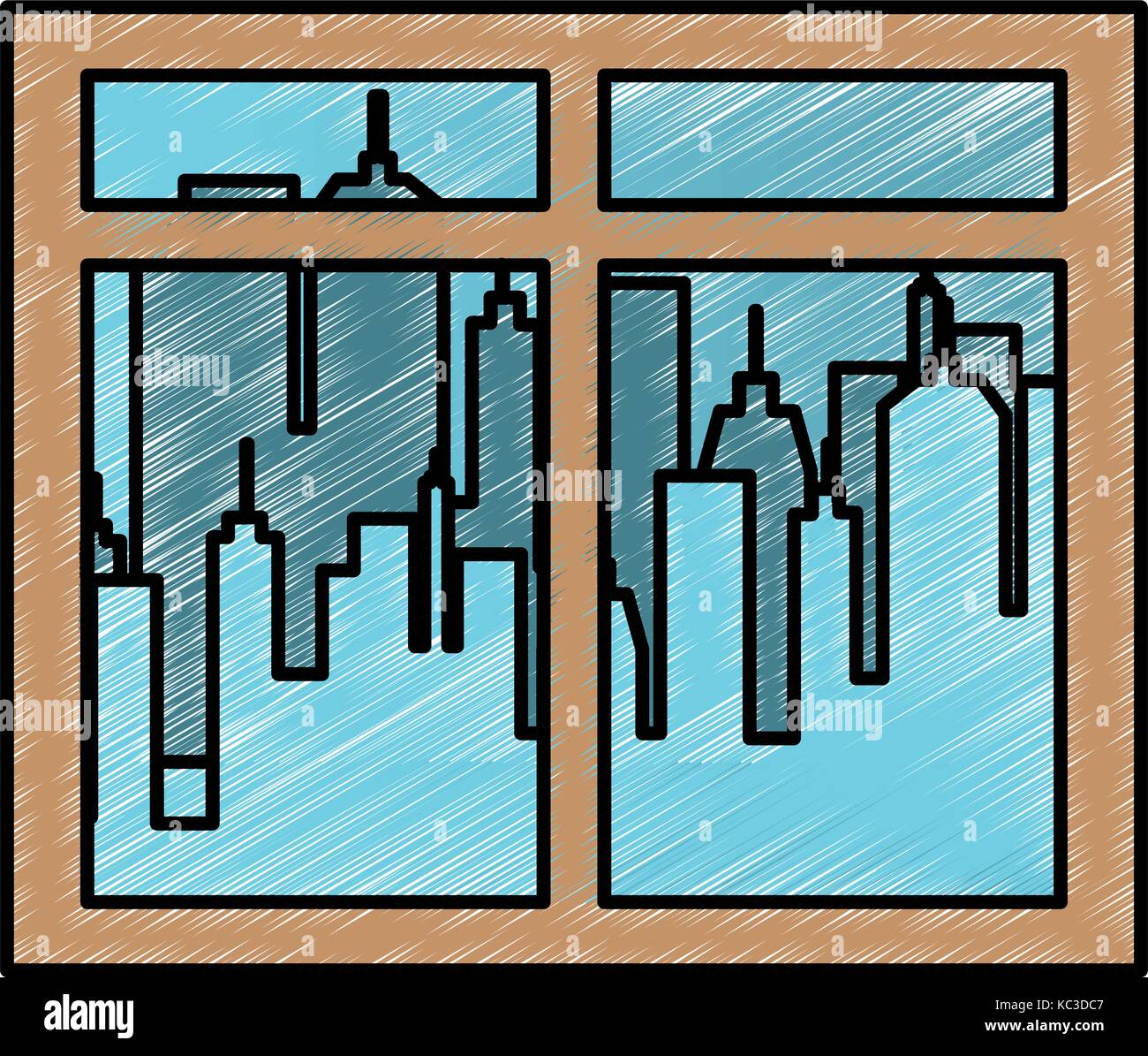 window with city background vector illustration design Stock Vector ...