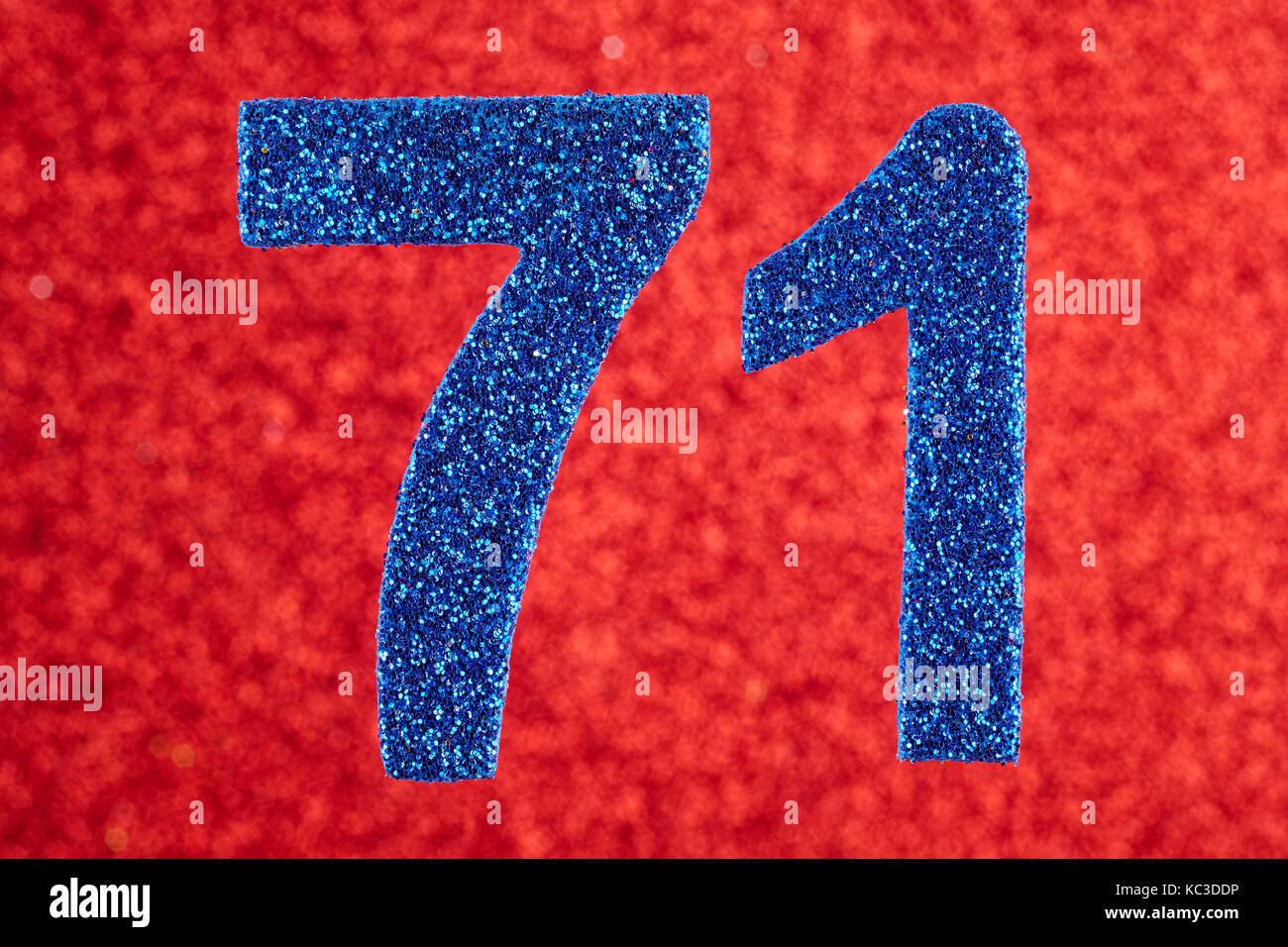 Number seventy-one blue color over a red background. Anniversary ...