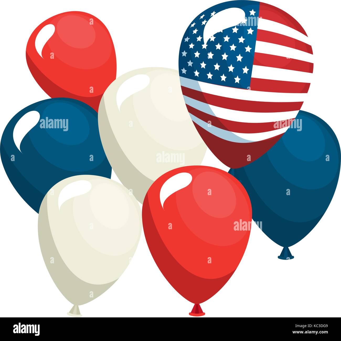 united states of america balloons celebration vector illustration ...
