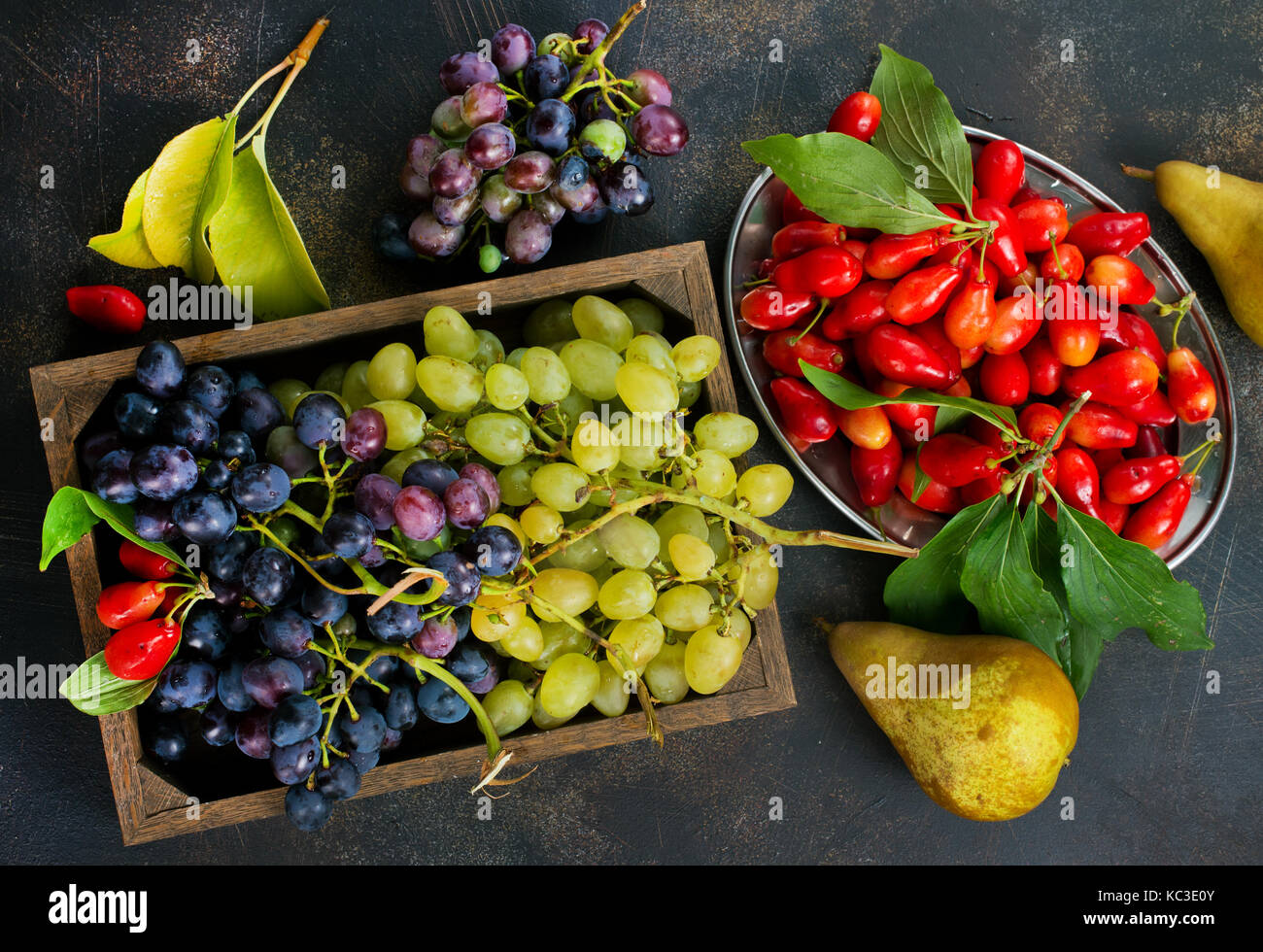 autumn fruits on a table, stock photo Stock Photo - Alamy