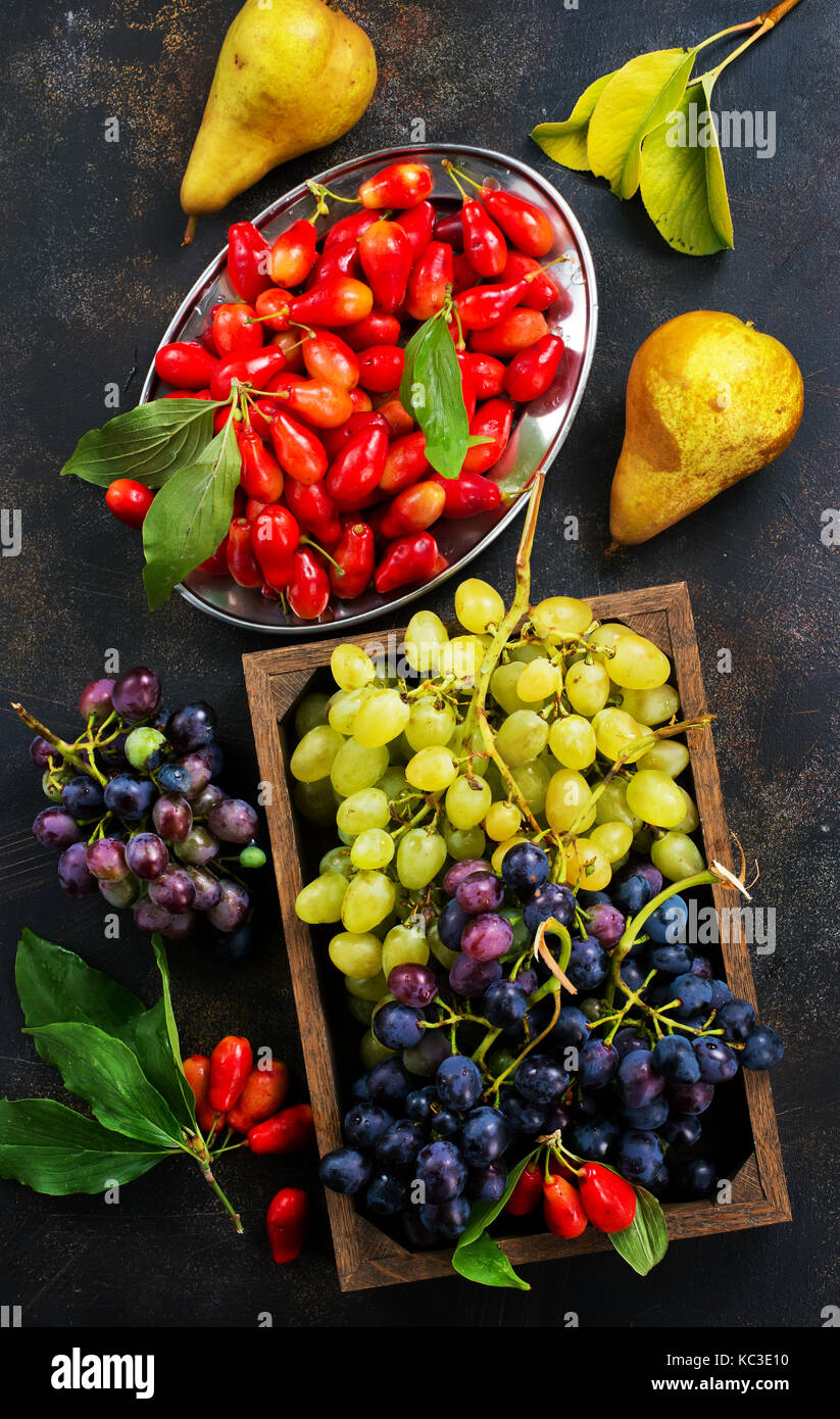 autumn fruits on a table, stock photo Stock Photo - Alamy