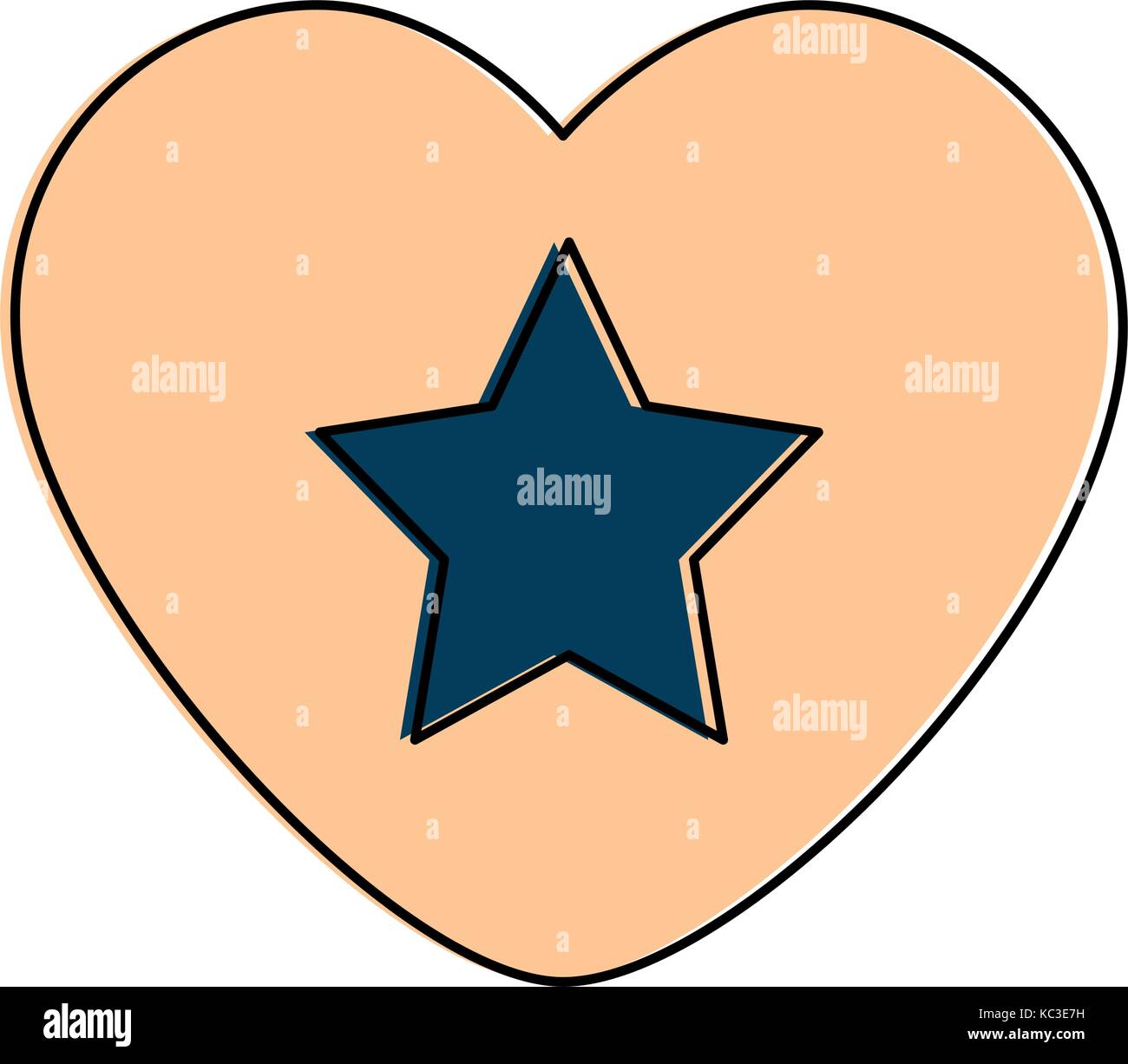 heart with star isolated icon vector illustration design Stock Vector ...