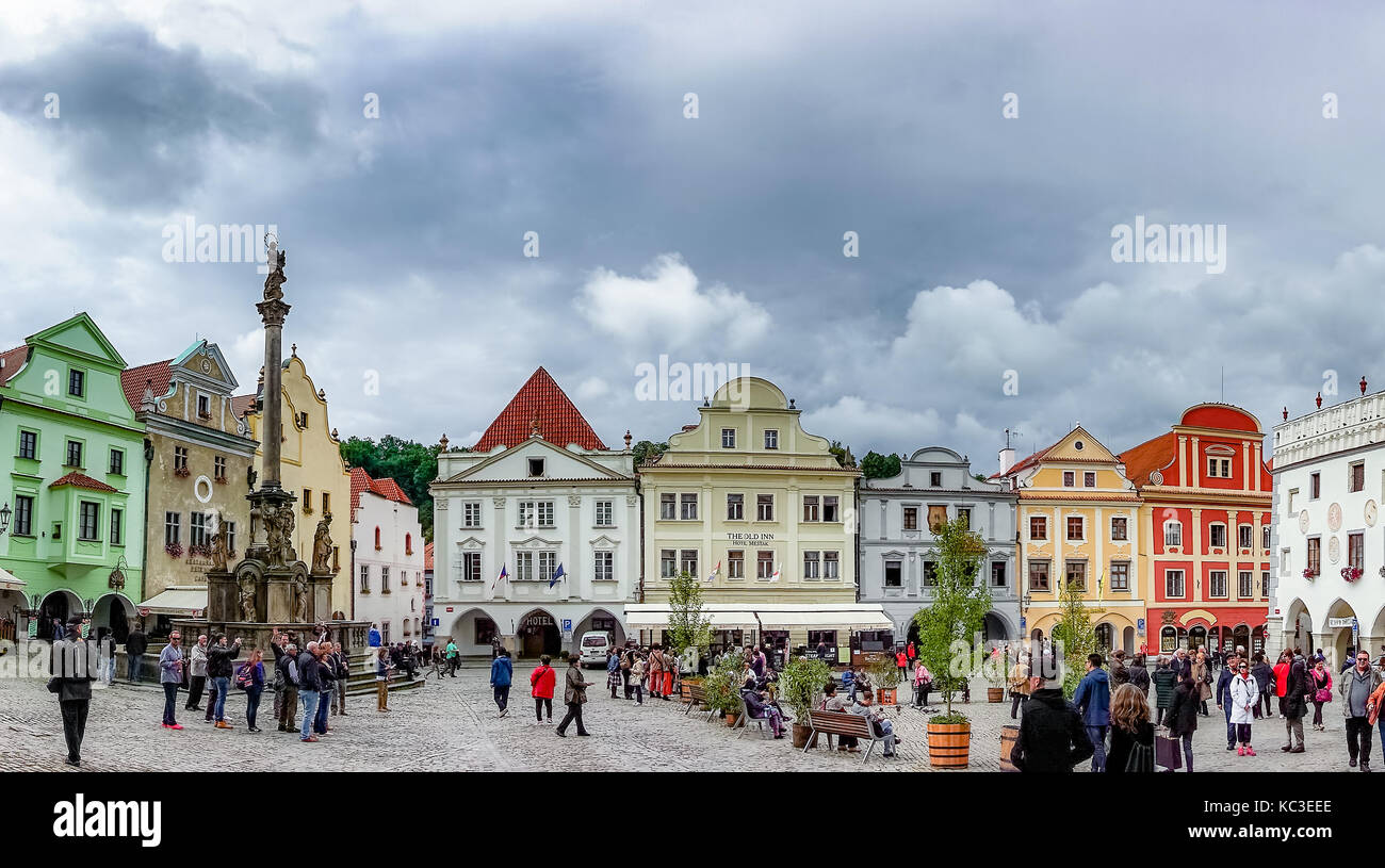 Tourists Sightseeing in Cesky Krumlov in the Czech Republic Stock Photo ...