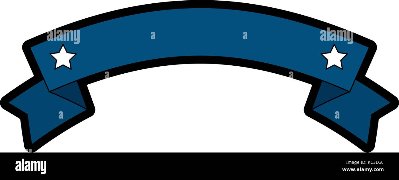 ribbon with stars frame vector illustration design Stock Vector Image ...