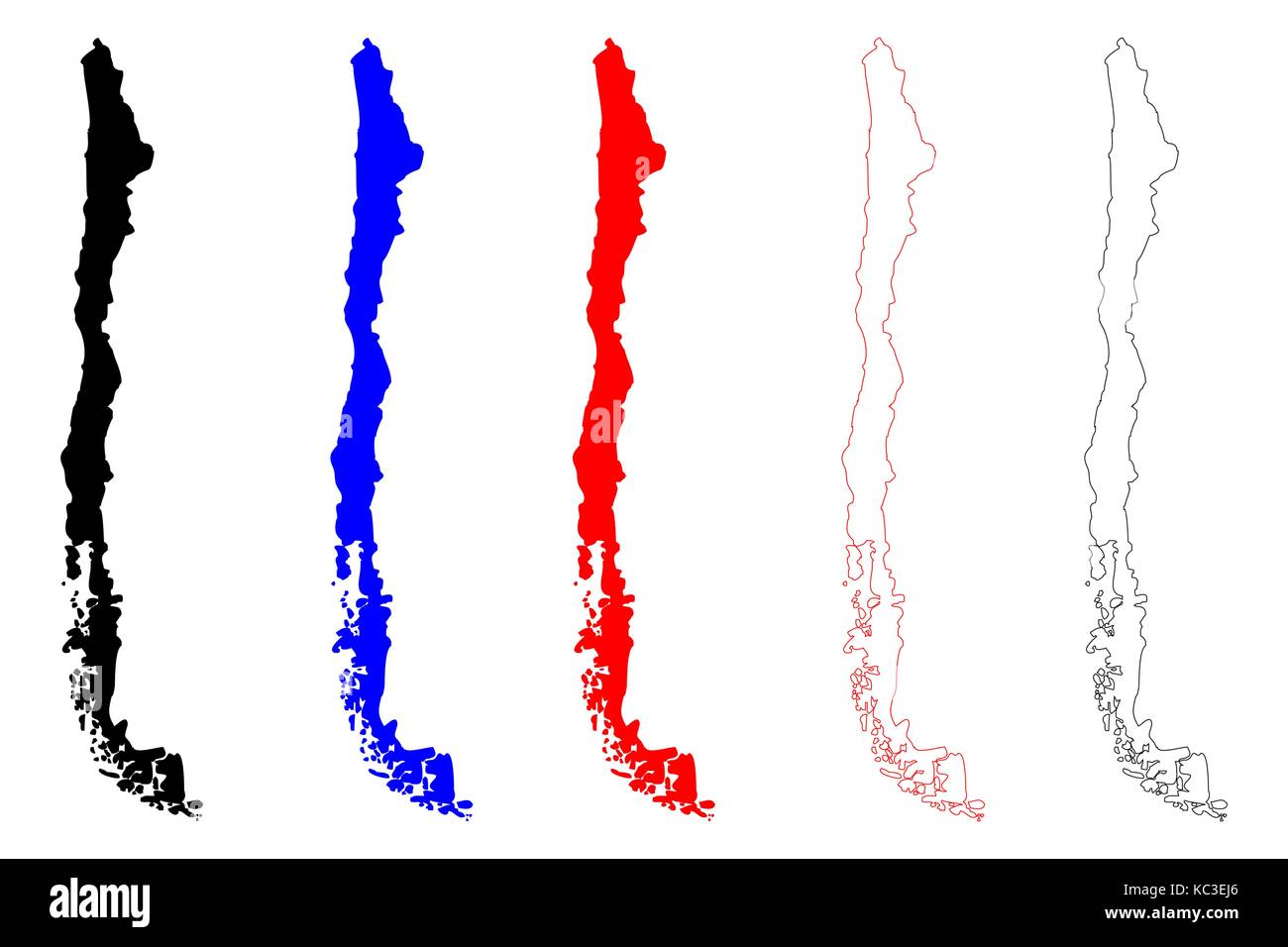 Chile map vector illustration, scribble sketch Chile Stock Vector Image ...
