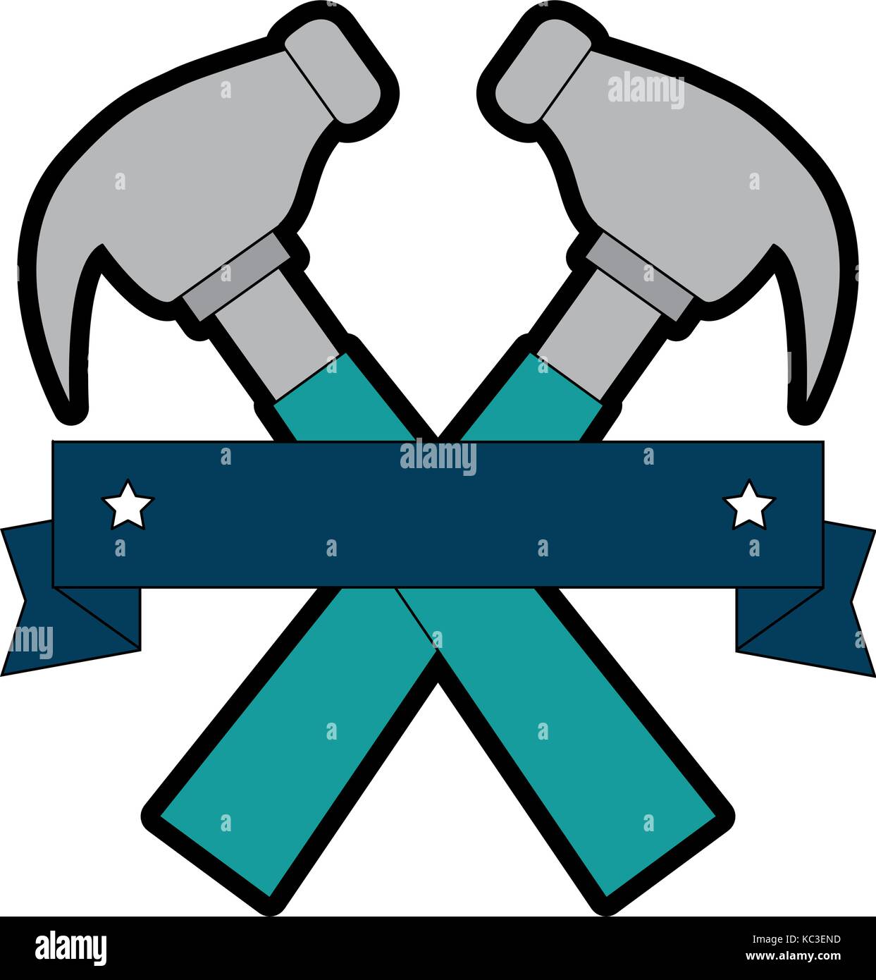 hammers labour day celebration emblem vector illustration design Stock ...