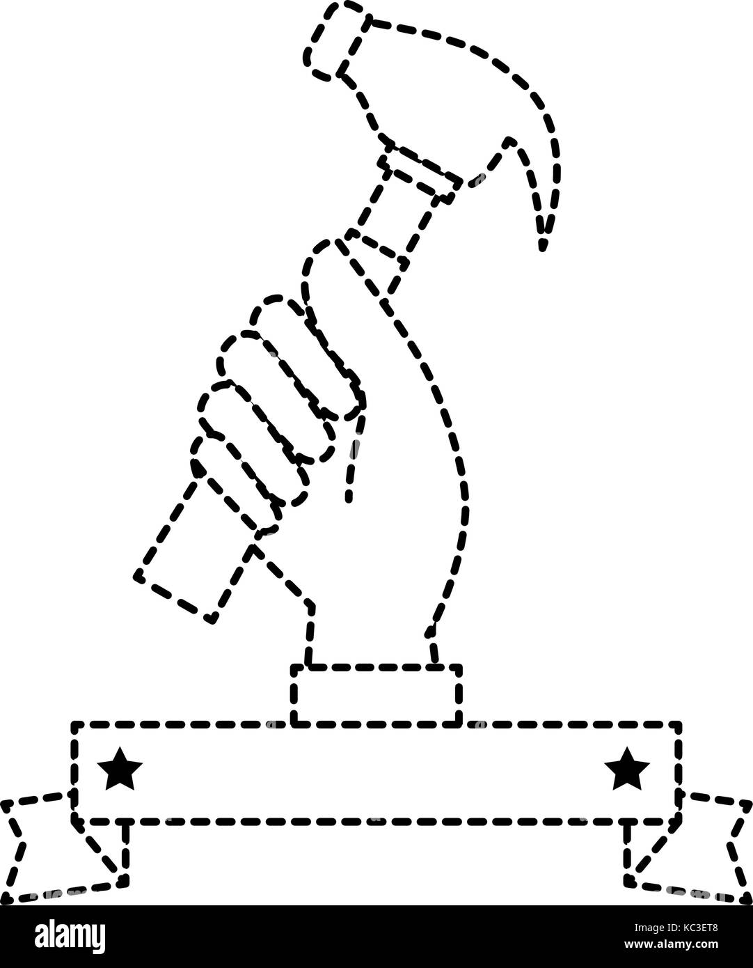 hand worker with hammer tool isolated icon vector illustration design ...